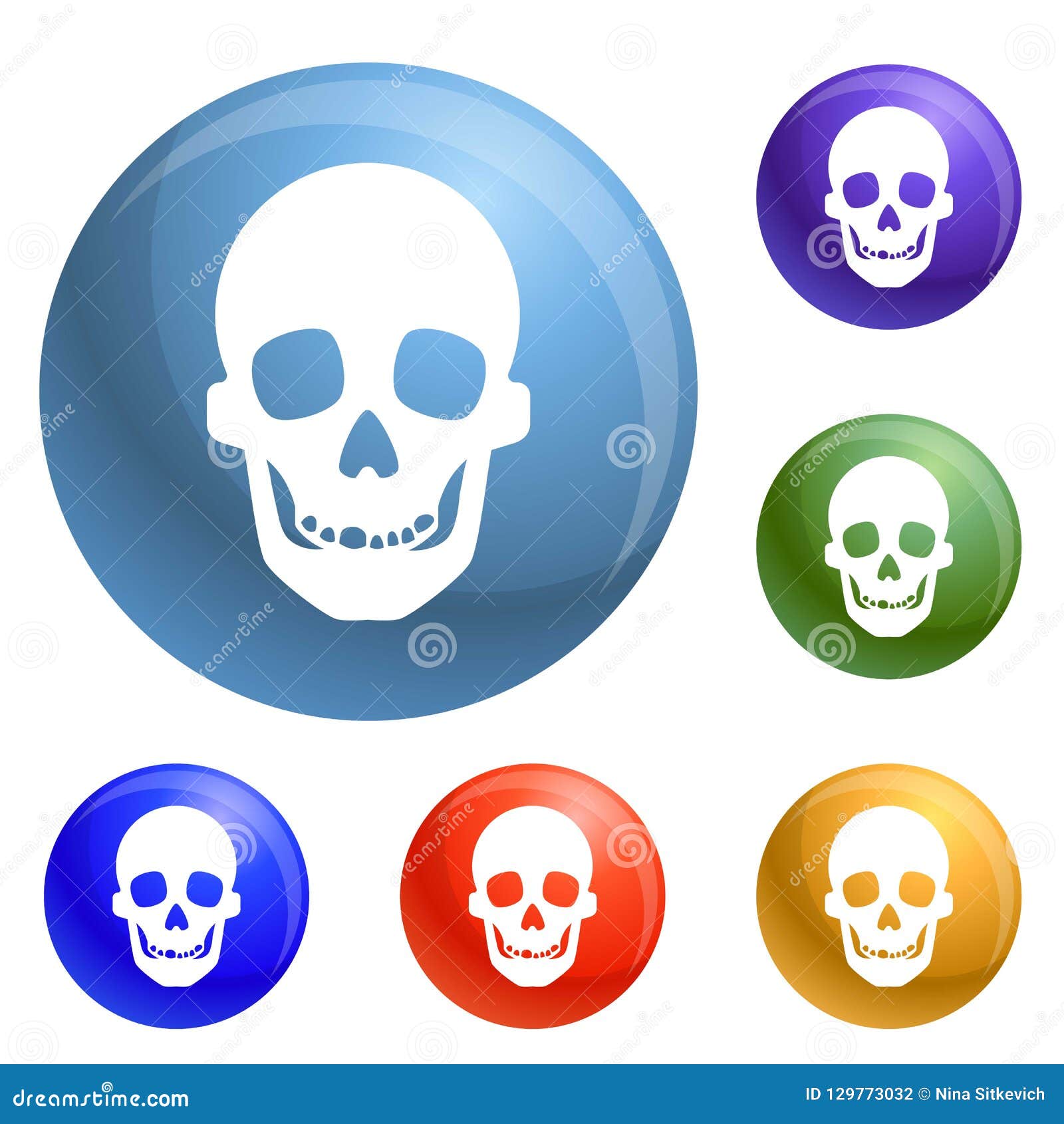 Skull icons set vector stock vector. Illustration of life - 129773032