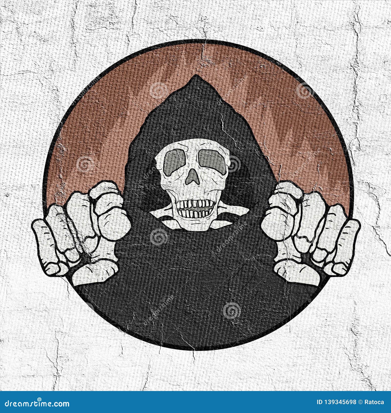 Cartoon Grim Reaper Pointing Vector Illustration | CartoonDealer.com ...