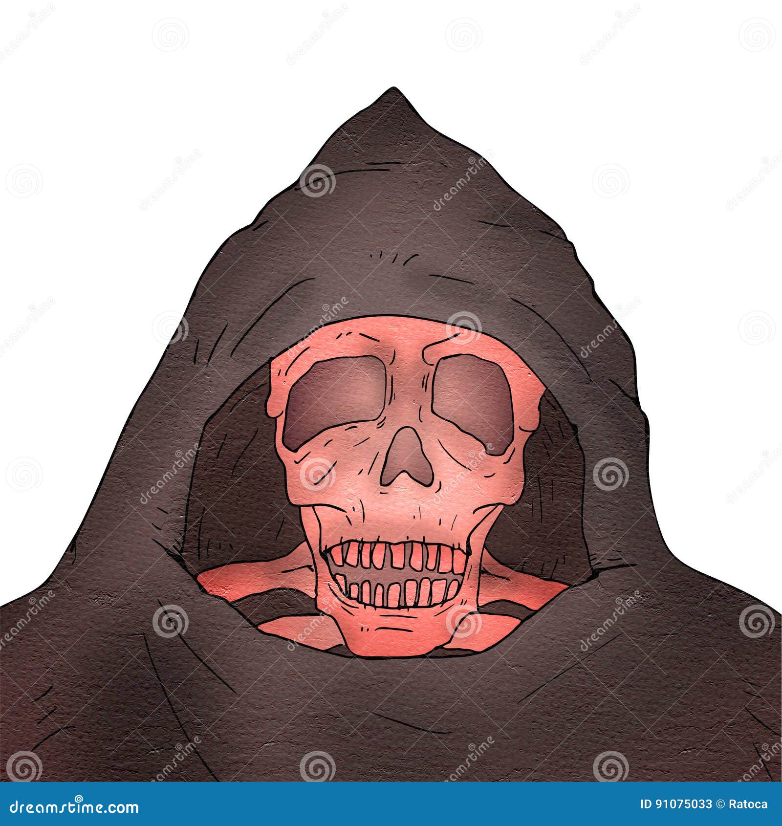Skull illustration stock illustration. Illustration of ghost - 91075033