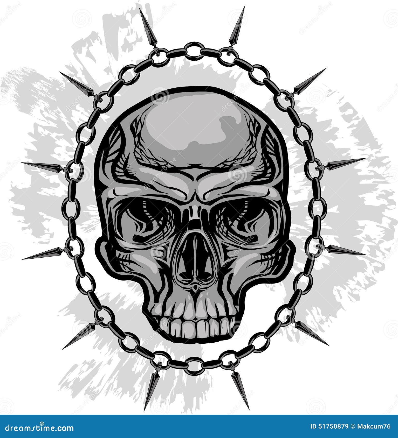 Skull Illustration stock vector. Illustration of death - 51750879