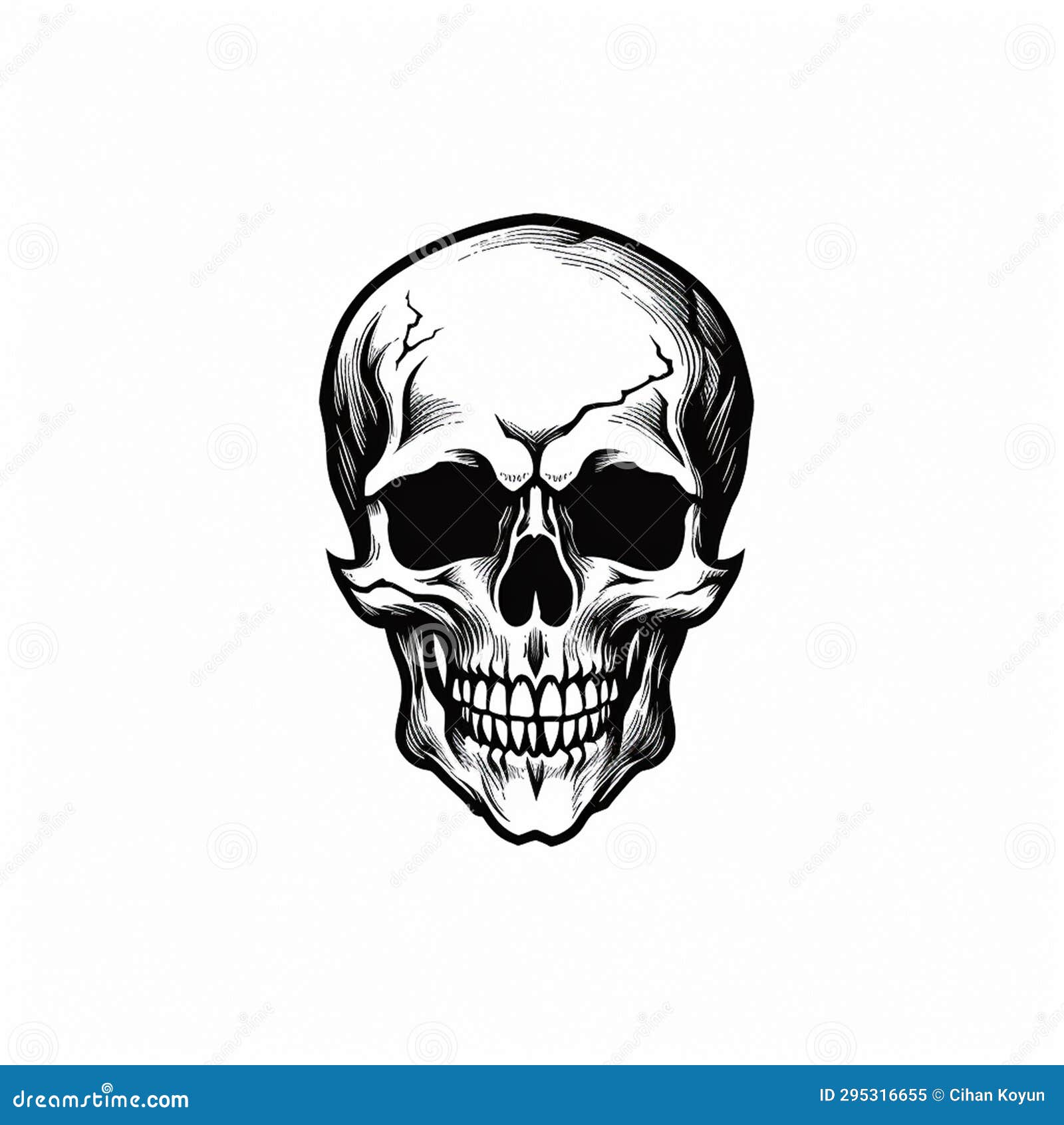 Skull with Infinity Symbol stock illustration. Illustration of moon ...