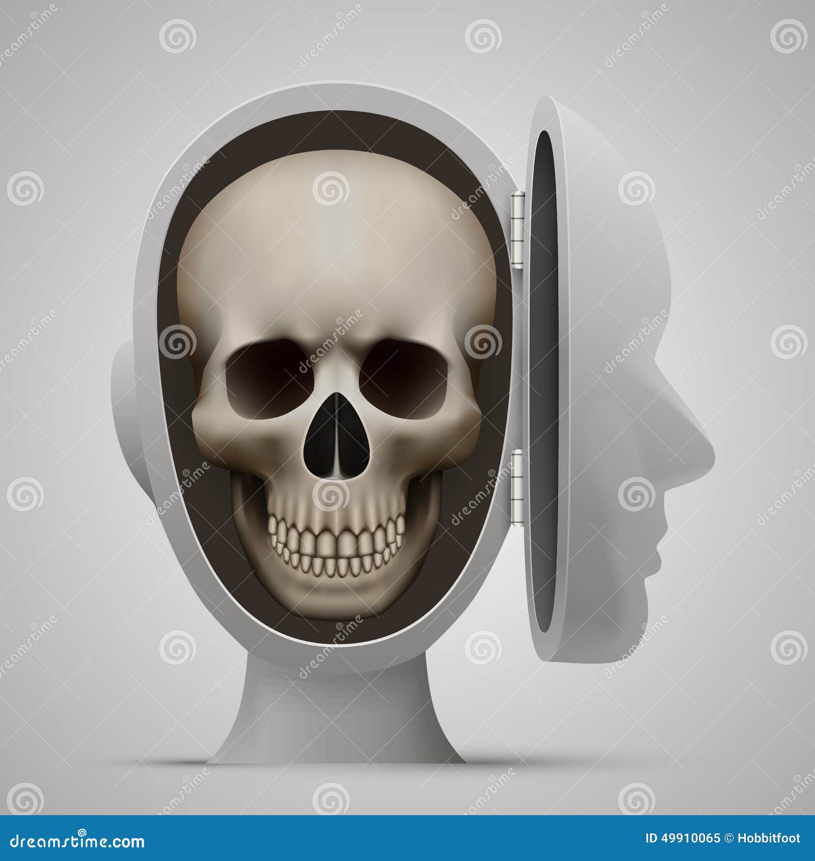 Skull Inside the Open Head. Vector Illustration Stock Vector ...