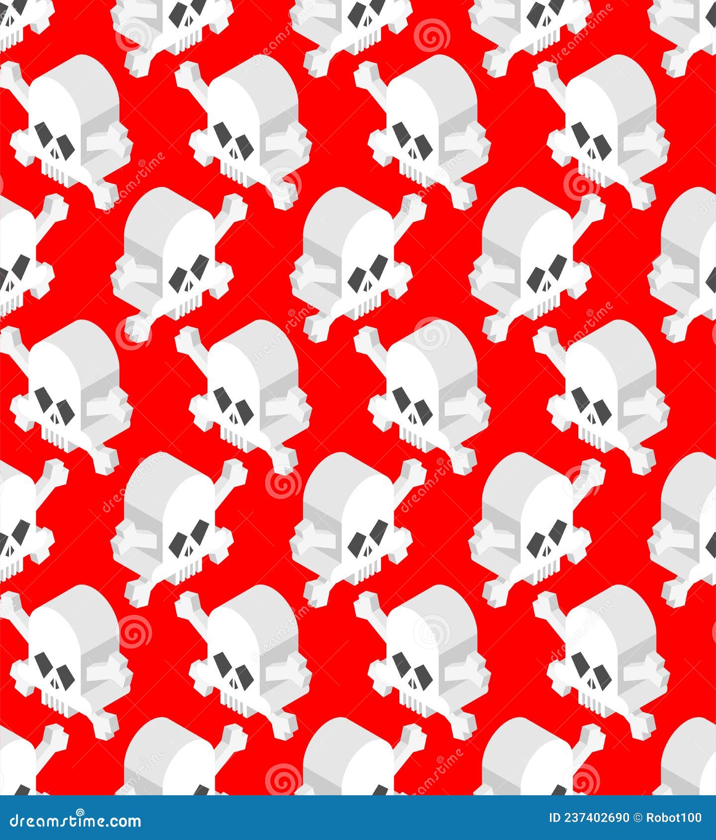 Skull Isometric Pattern Seamless. Skeleton Head Abstract Background ...