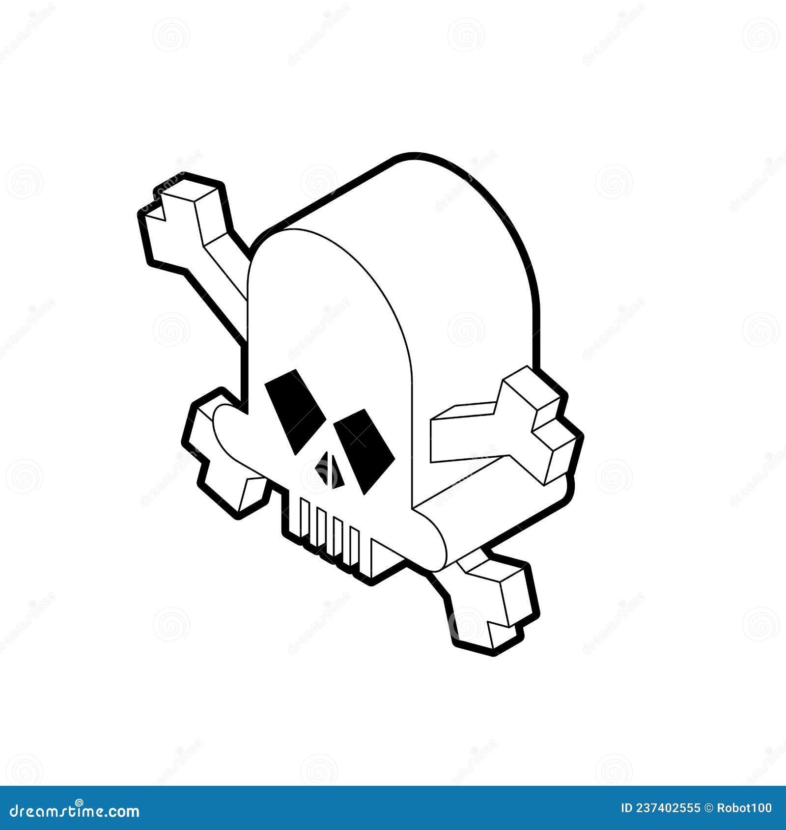 Skull Isometric. Skeleton Head Abstract Stock Vector - Illustration of ...