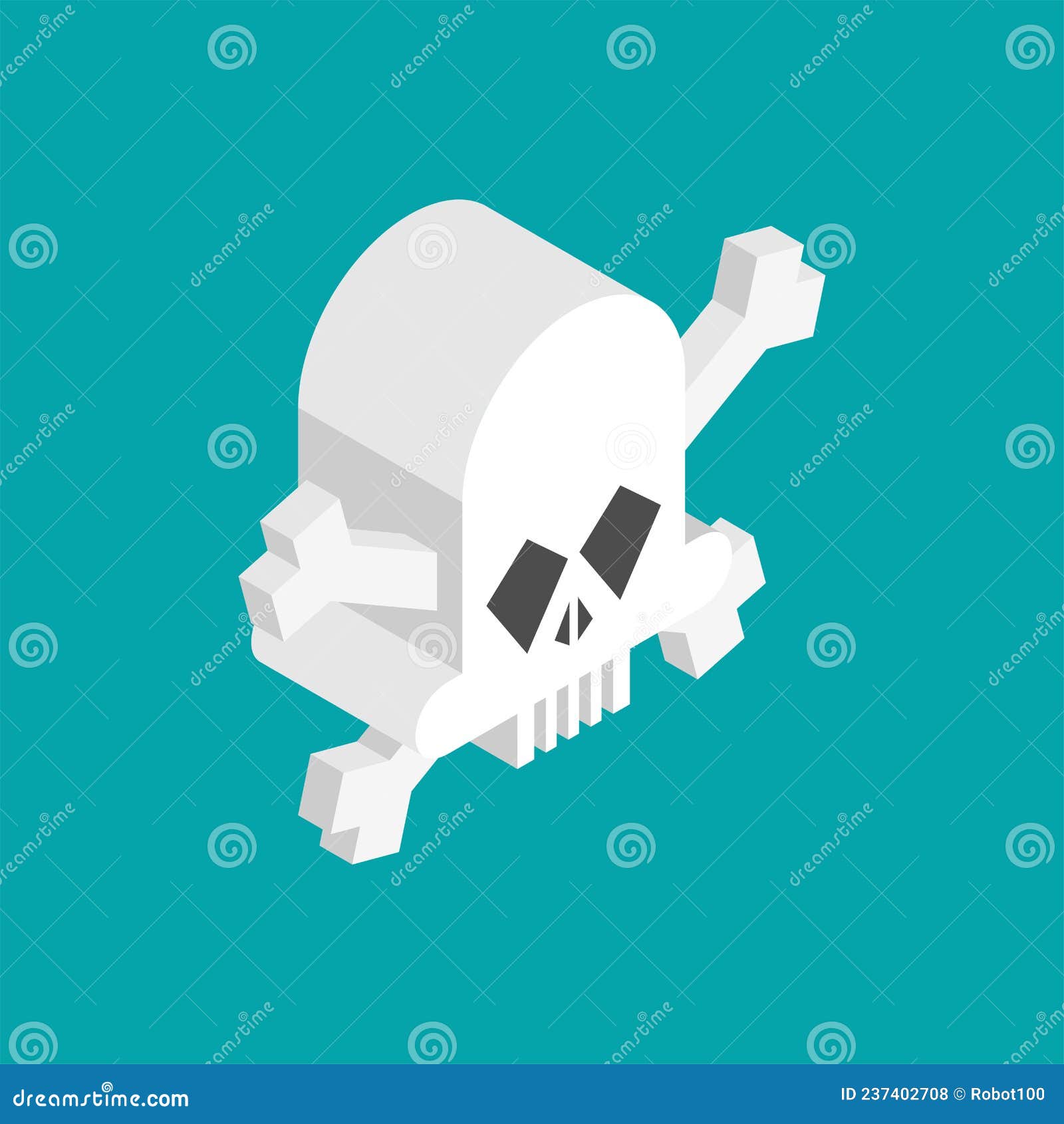 Skull Isometric. Skeleton Head Abstract Stock Vector - Illustration of ...