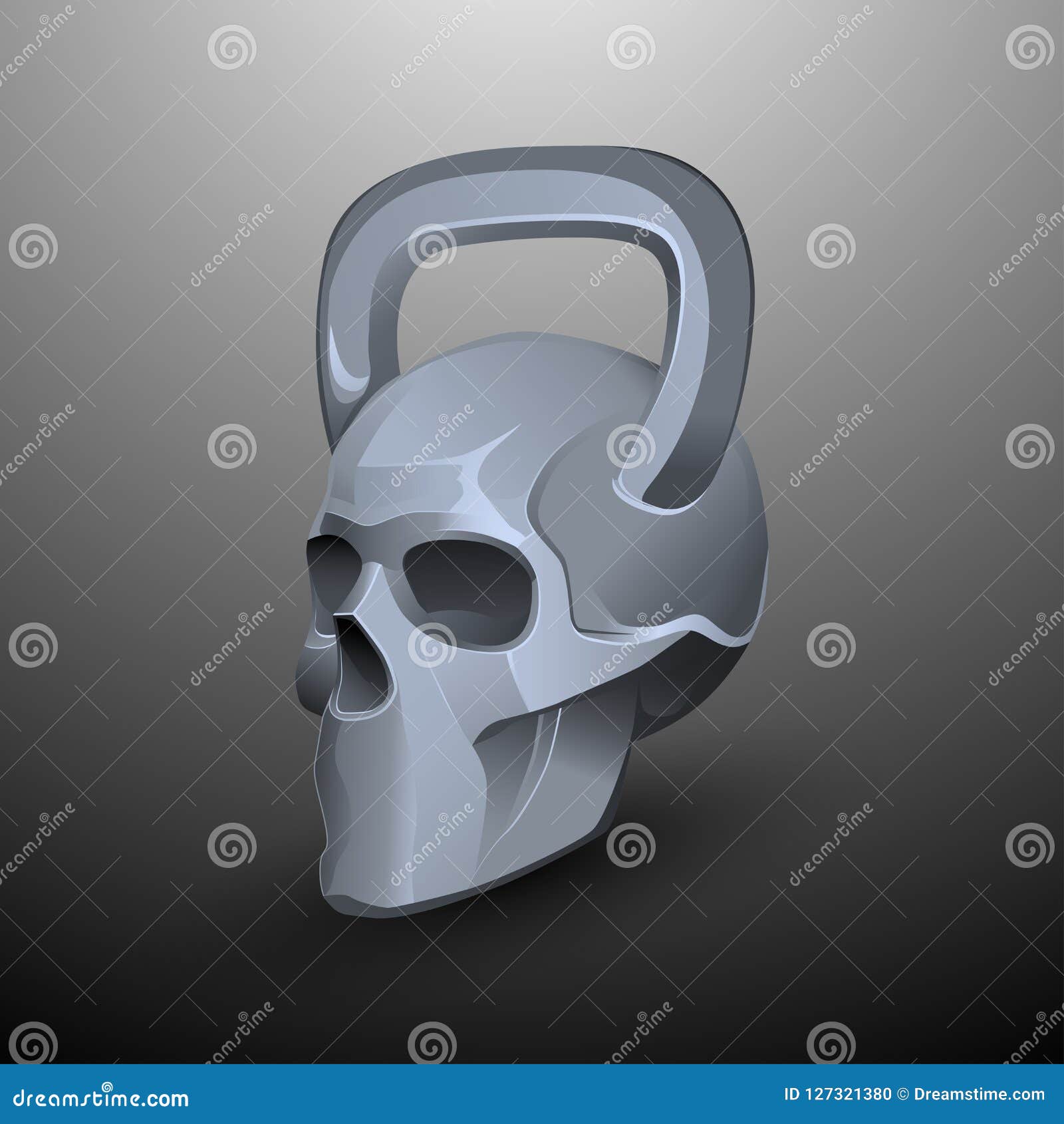 Skull Kettlebell. Vector Image Stock Illustration - Illustration of ...