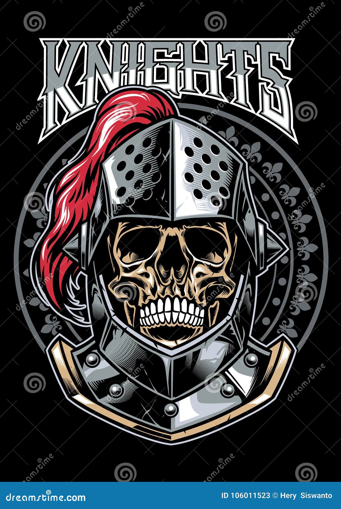 Skull of Knight Warrior stock vector. Illustration of history - 106011523