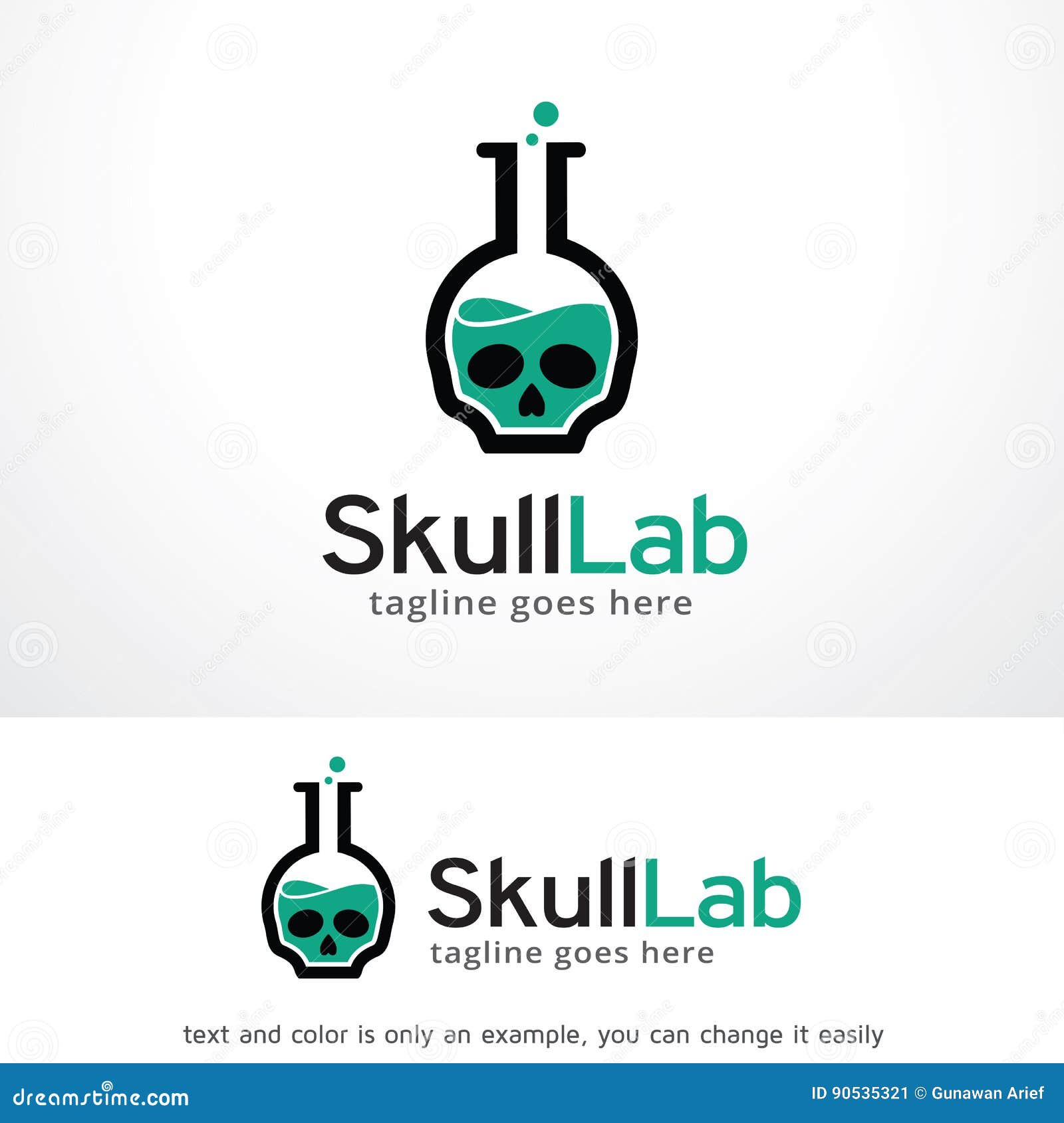 Skull Lab Logo Template Design Vector, Emblem, Design Concept, Creative ...