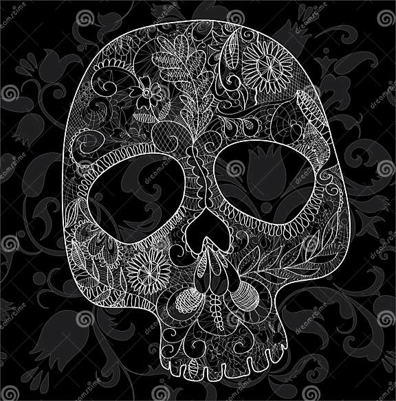 Skull lace stock vector. Illustration of pattern, background - 23051321