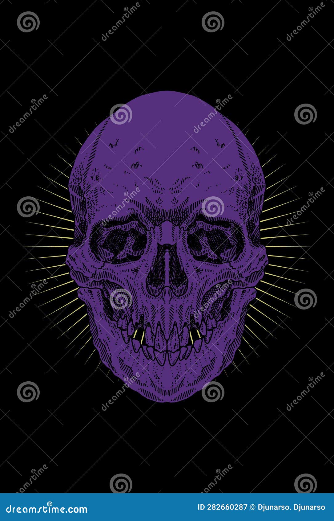 Skull with Light Artwork Illustration Stock Vector - Illustration of ...