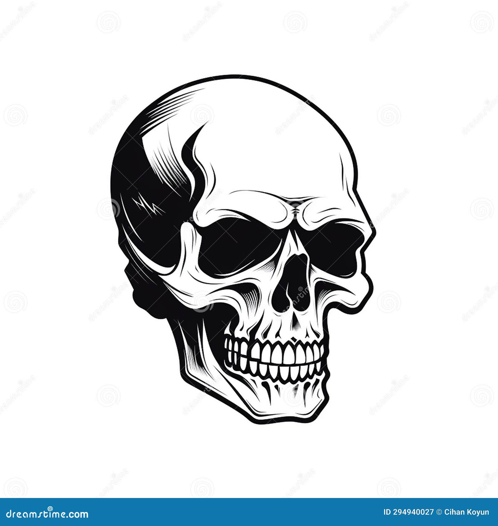 Skull with Literary Reference Stock Illustration - Illustration of ...