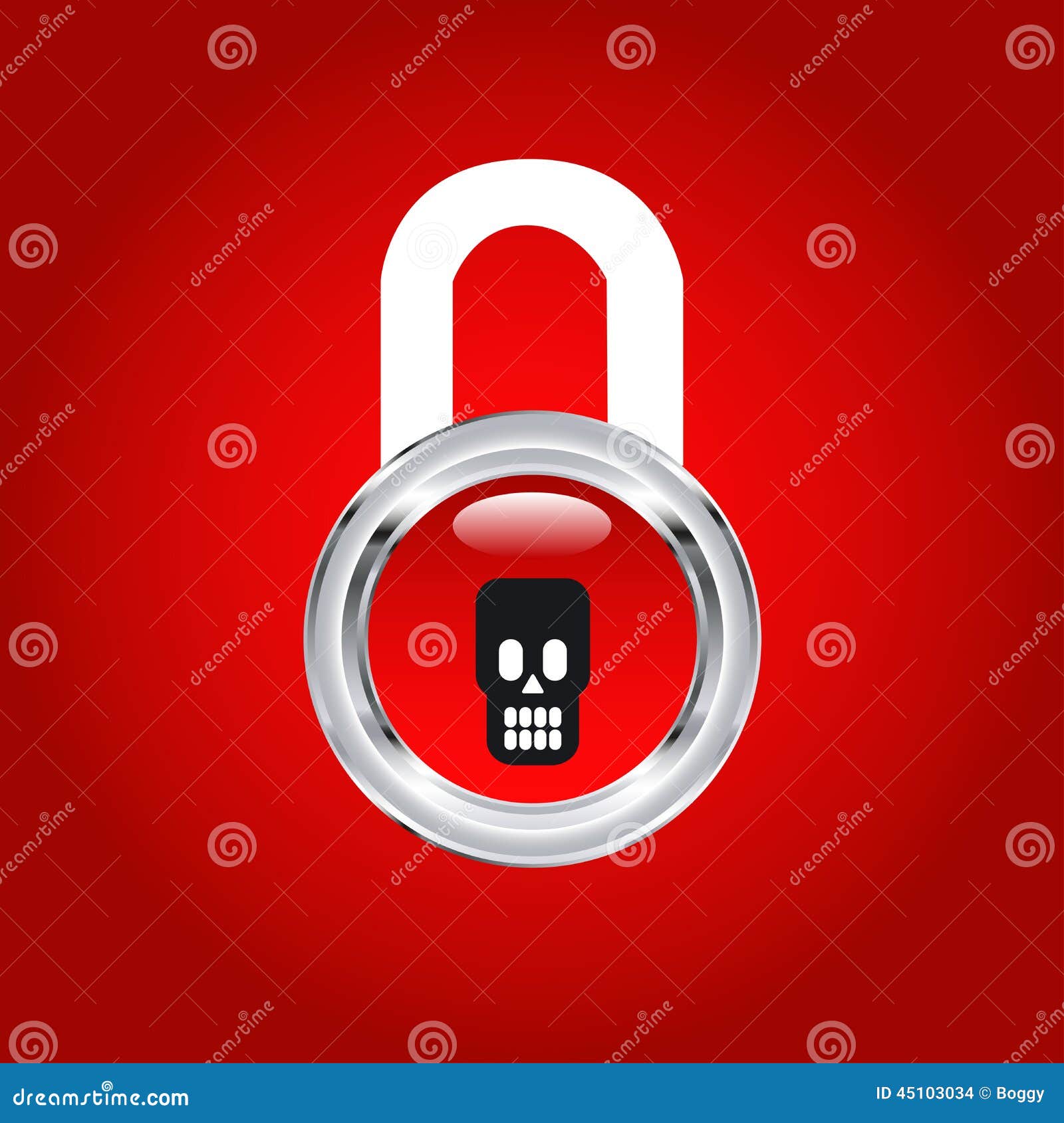 Skull lock stock illustration. Illustration of security - 45103034