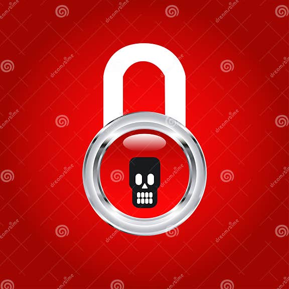 Skull lock stock illustration. Illustration of security - 45103034