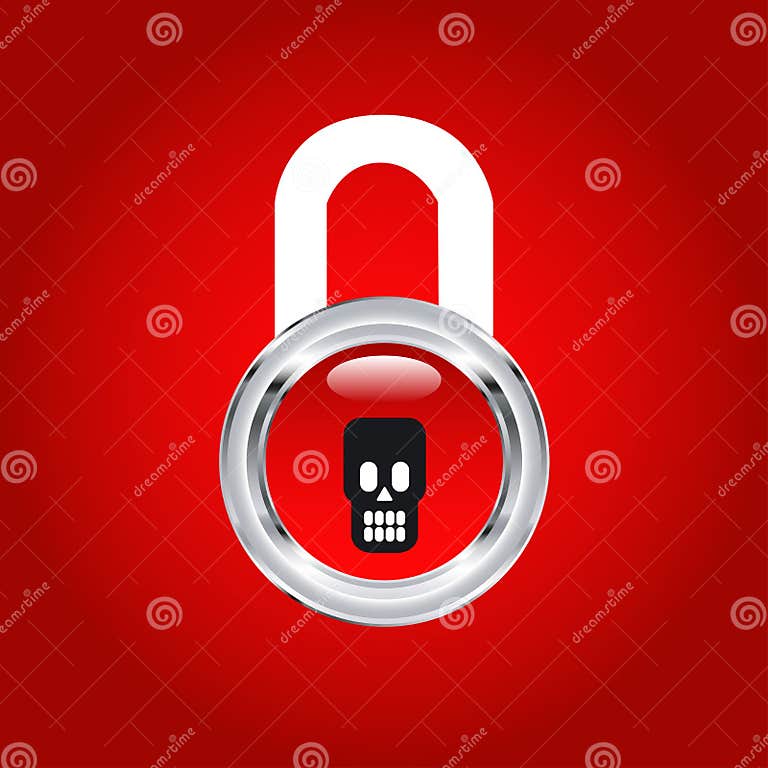 Skull lock stock illustration. Illustration of security - 45103034