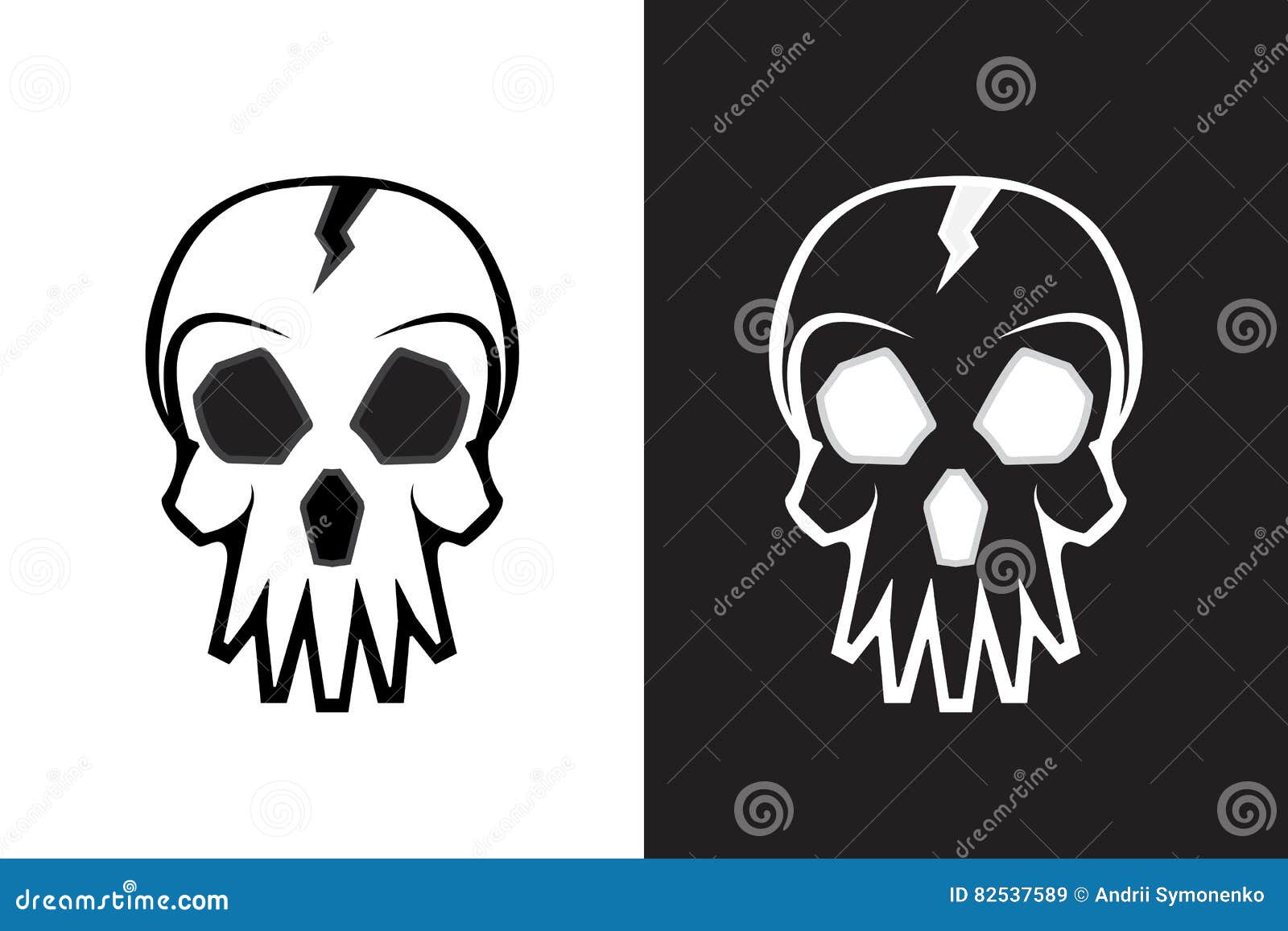 Skull logo set stock vector. Illustration of human, emblem - 82537589