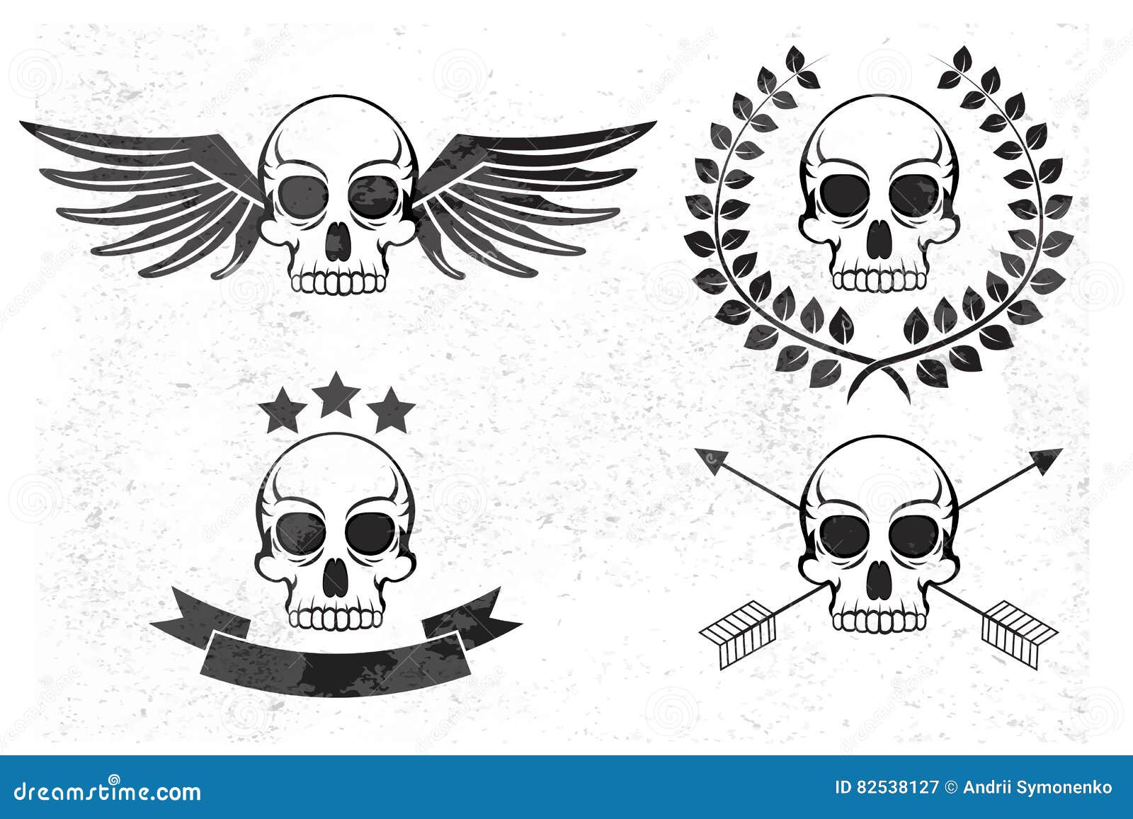 Skull logo set stock vector. Illustration of bone, modern - 82538127