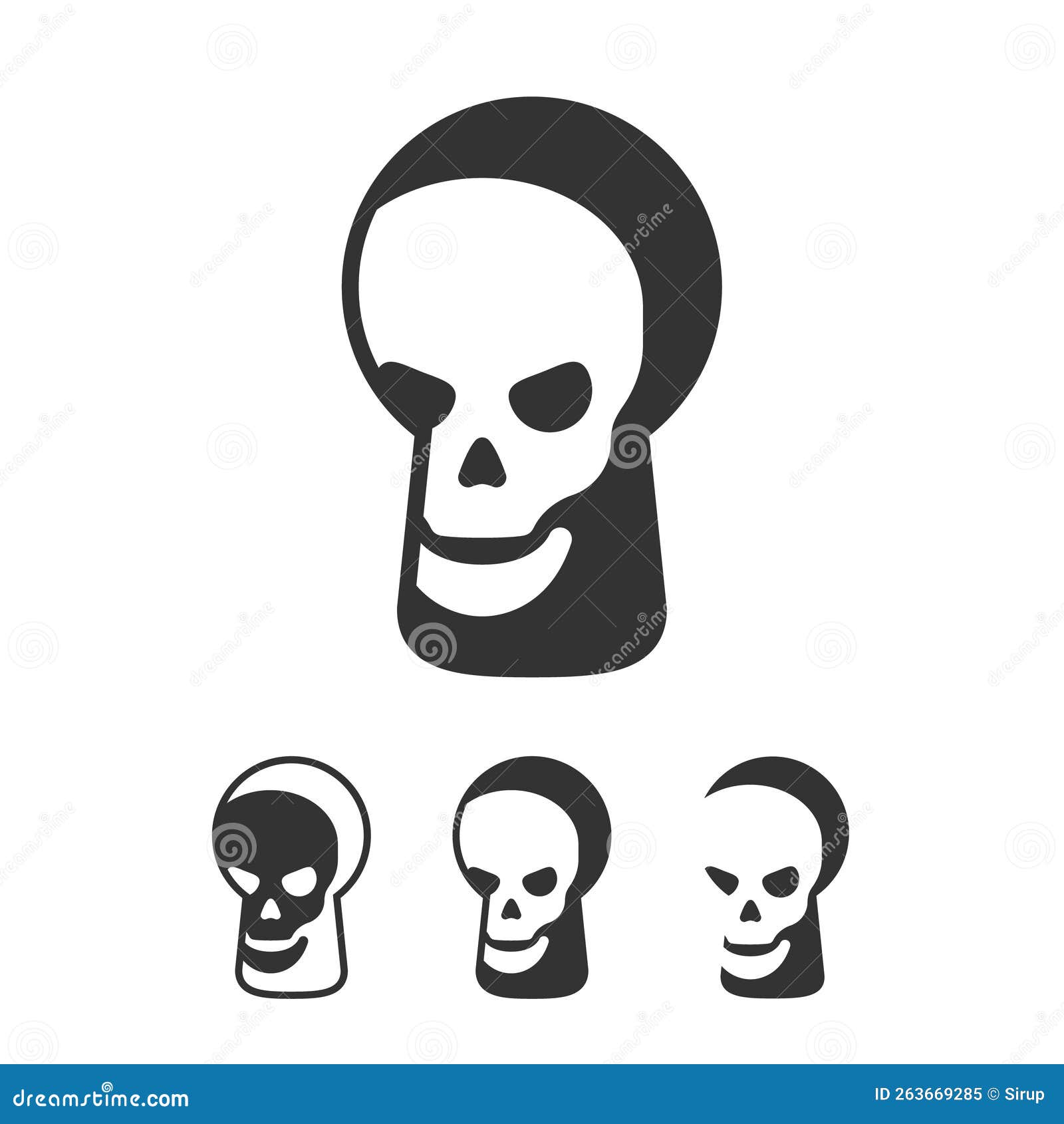 Skull Looking through Keyhole. - Vector Icon Set Stock Vector ...