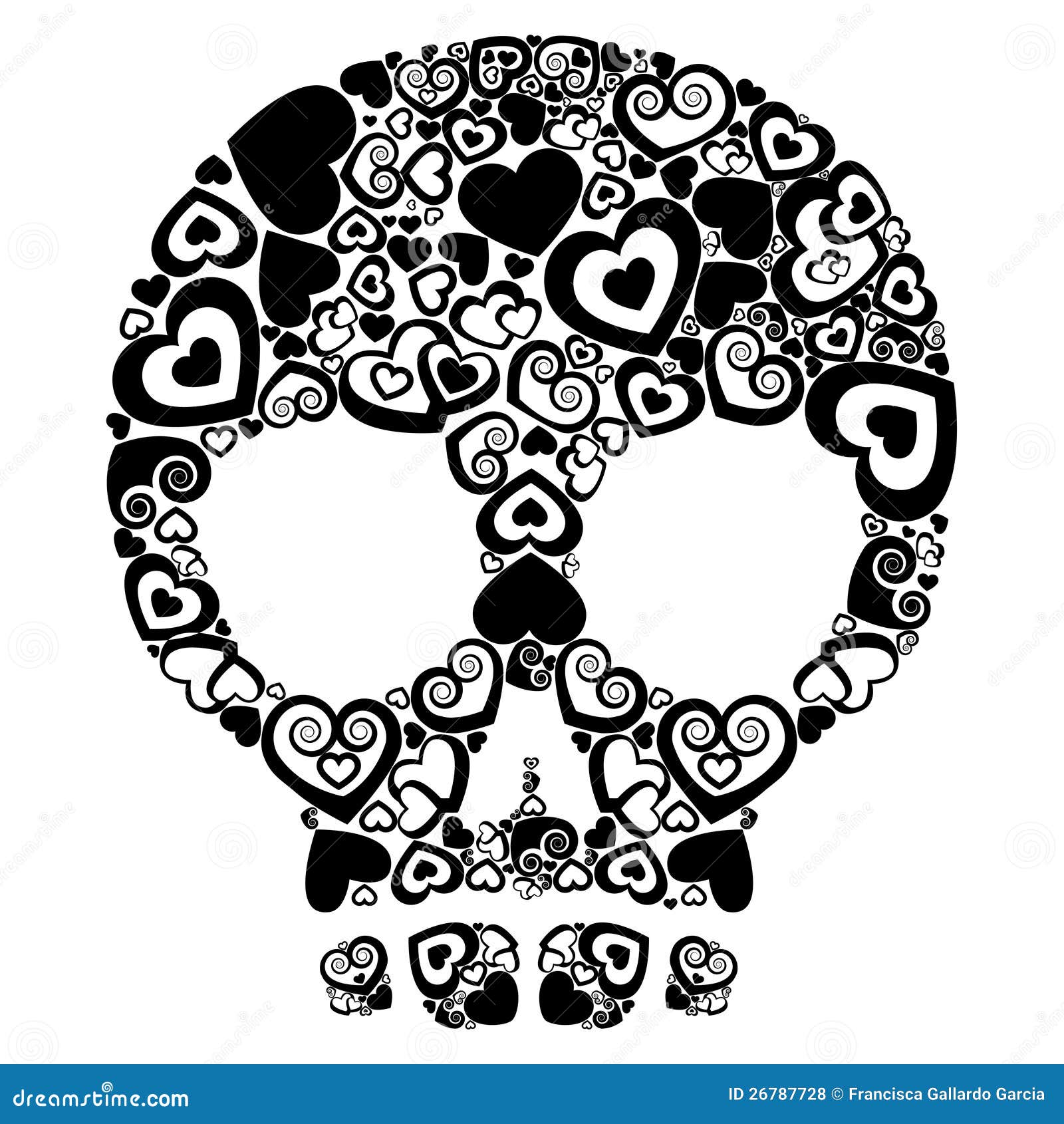 Skull of love stock vector. Illustration of large, holiday - 26787728