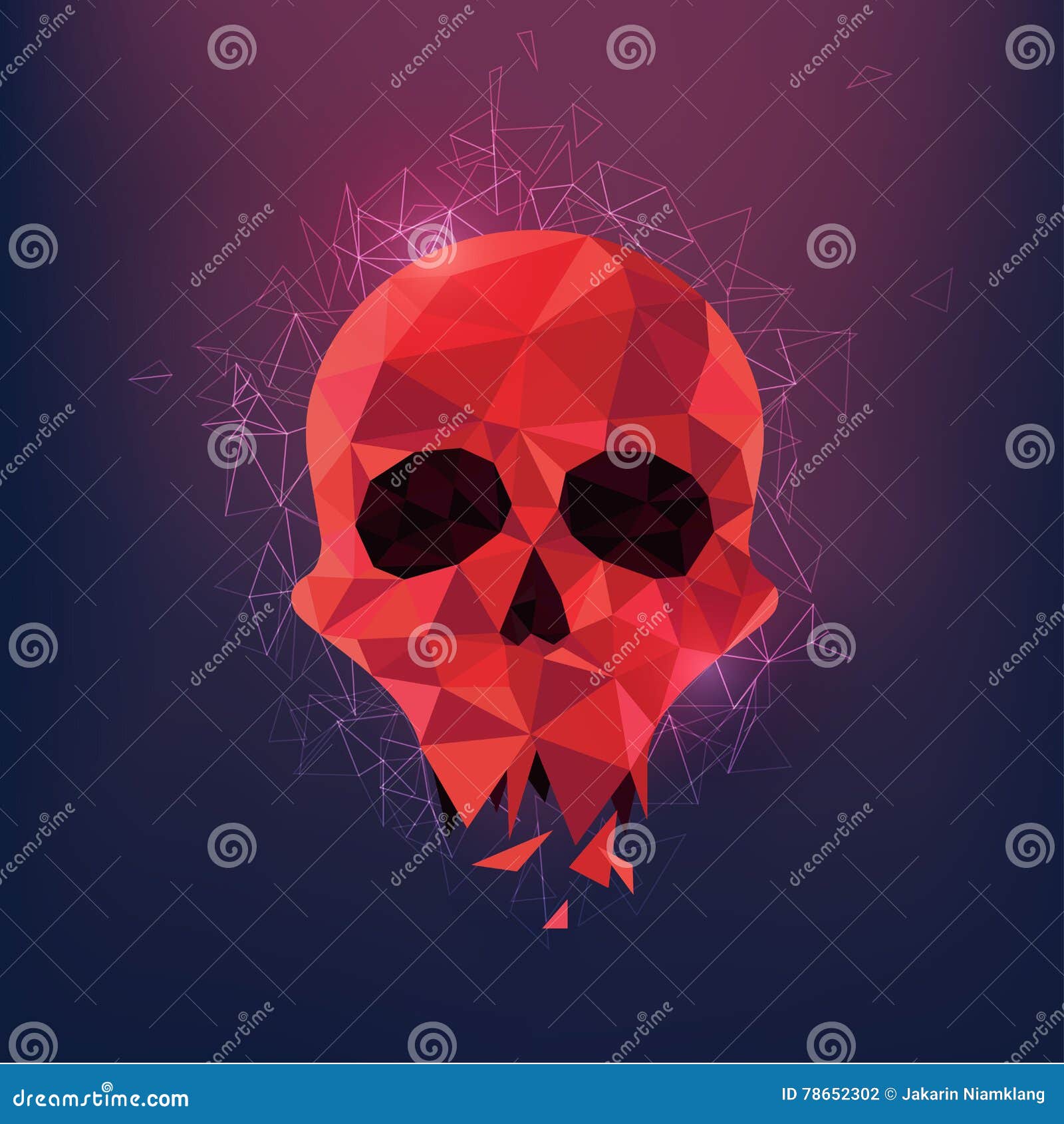 Skull stock vector. Illustration of backgroud, polygon - 78652302