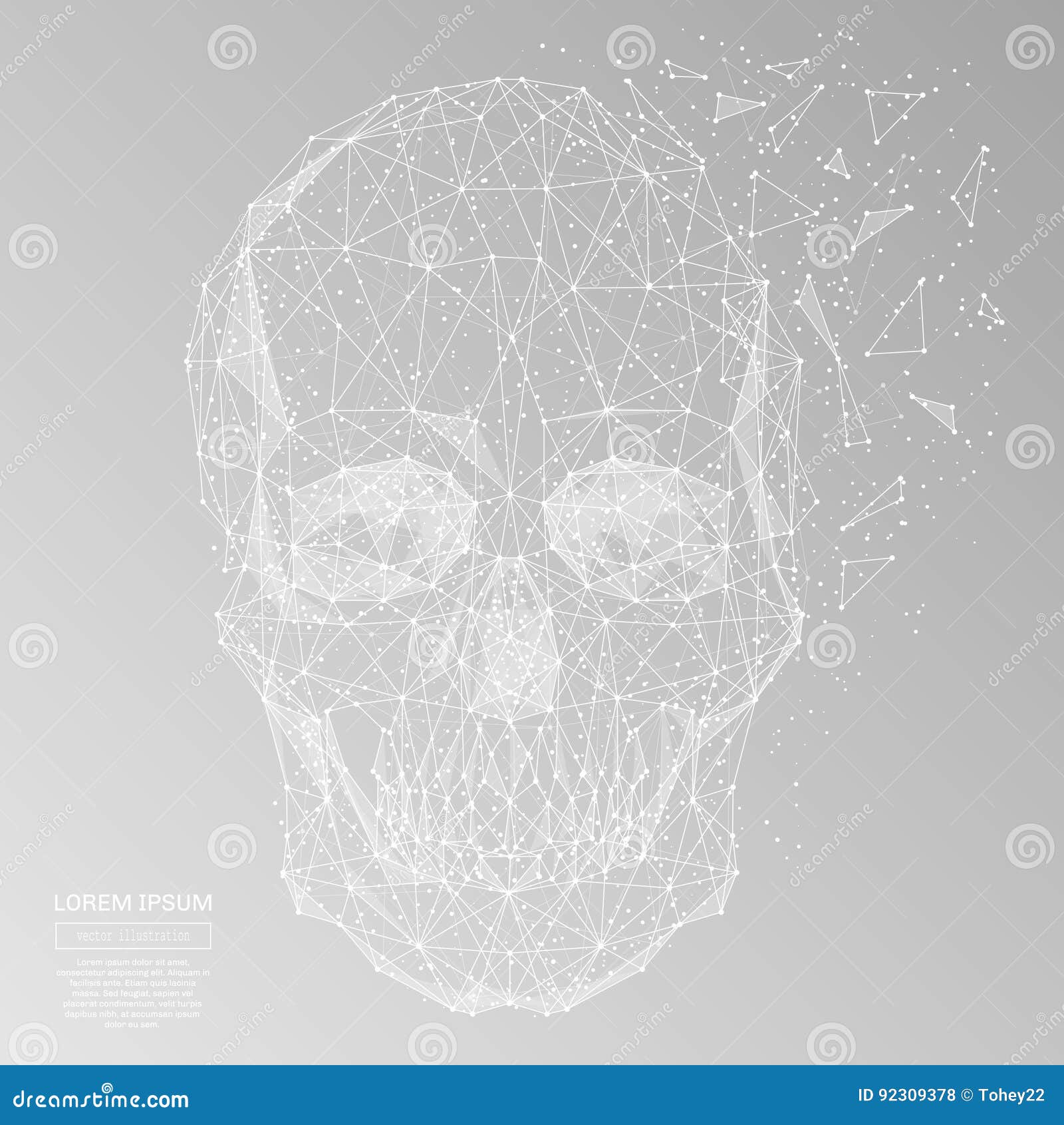 Skull low poly white stock vector. Illustration of isolated - 92309378