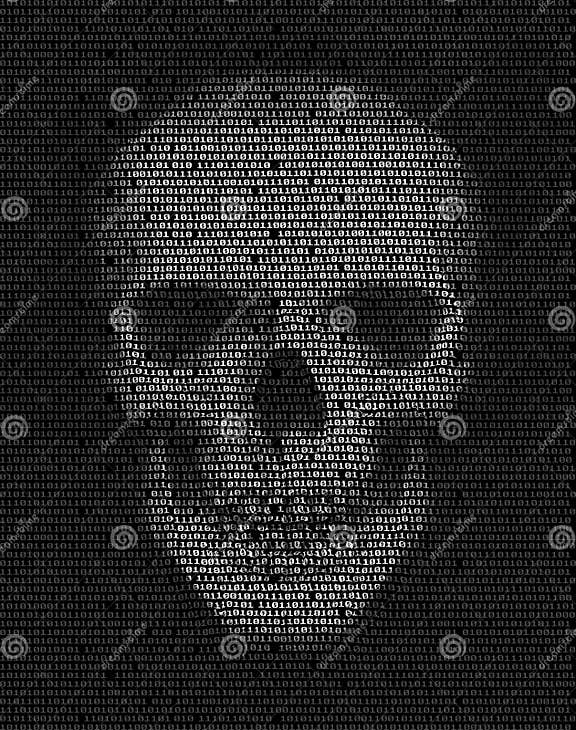 Skull Made of Binary Code. Hacker, Cyber War Symbol Stock Illustration ...