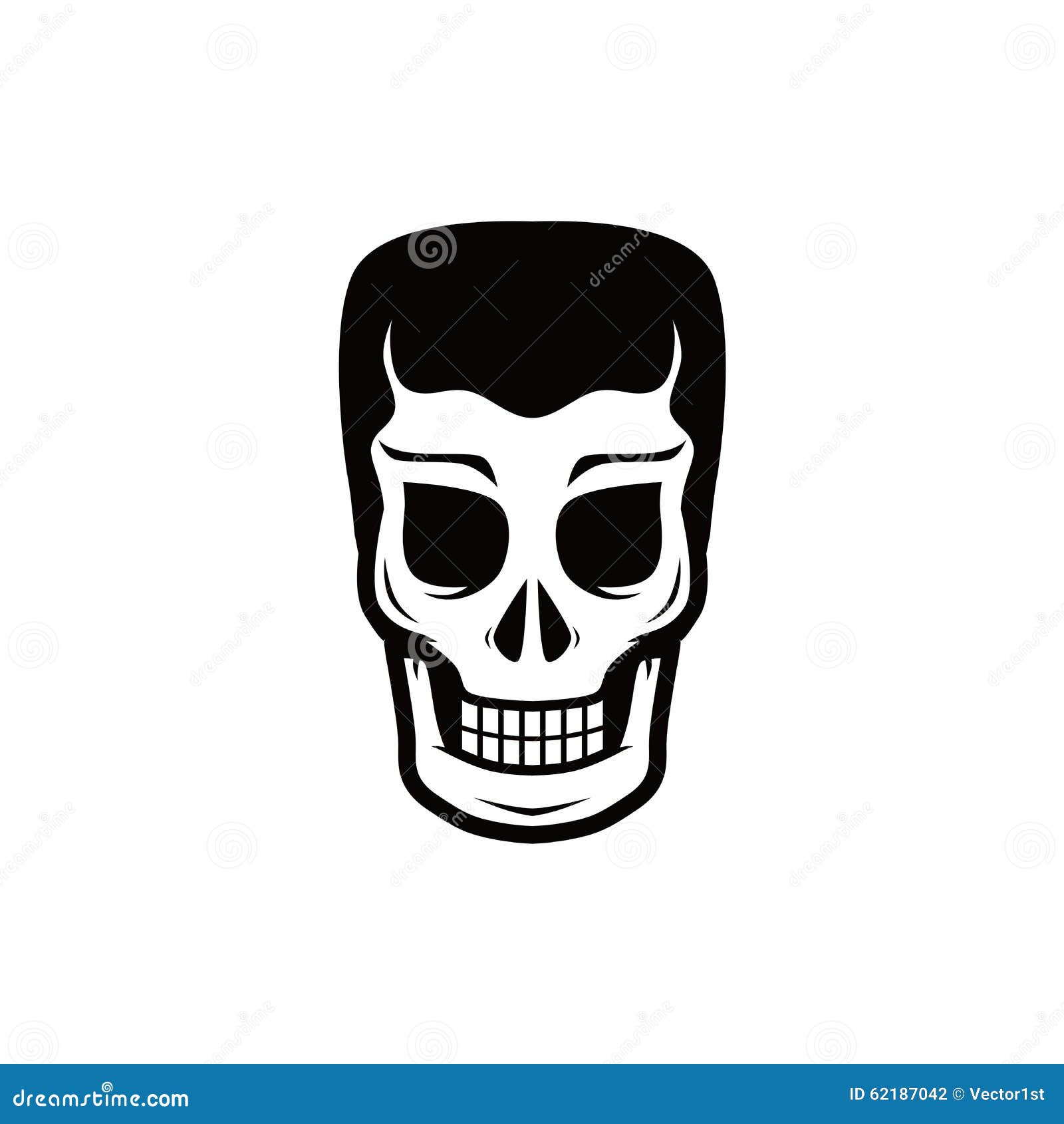 Skull stock vector. Illustration of face, skeleton, head - 62187042