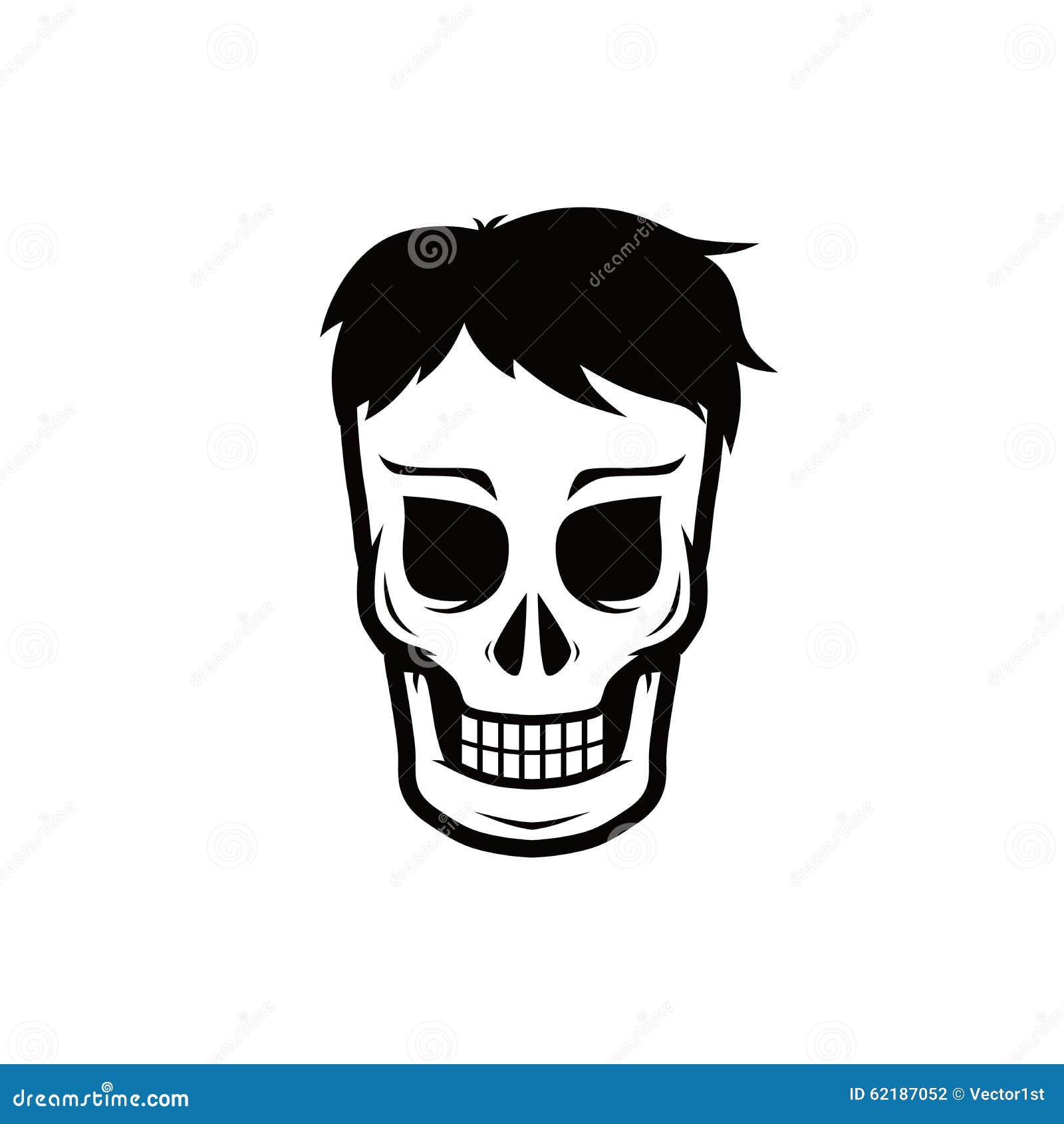Skull stock vector. Illustration of skull, face, geek - 62187052
