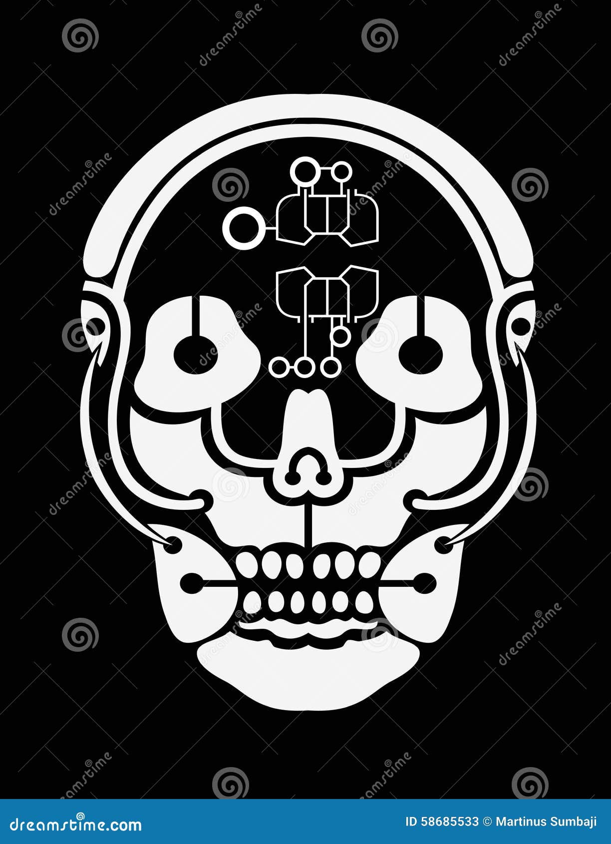 Skull Mask stock vector. Illustration of face, symbol - 58685533
