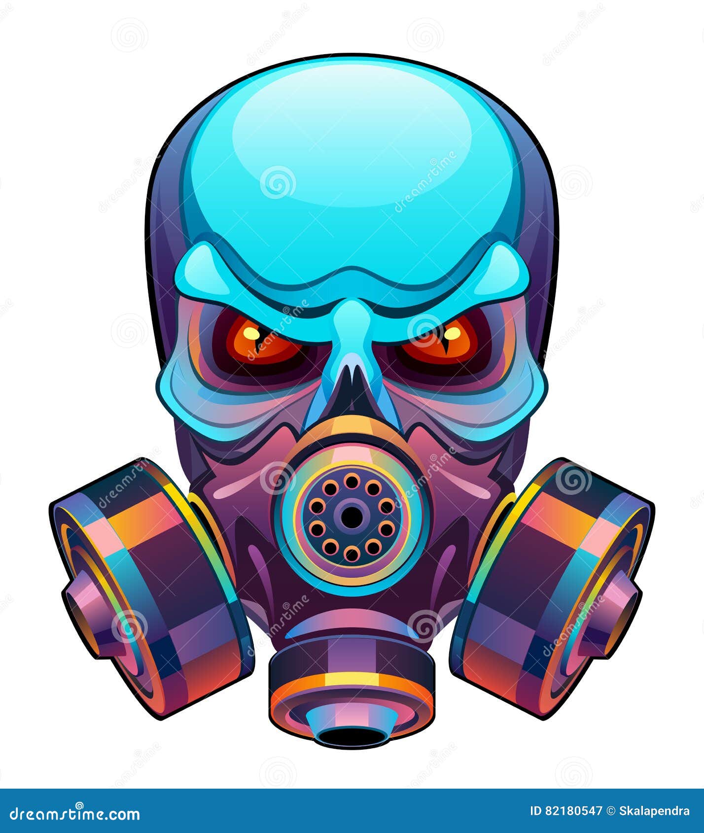 Skull Mask Painted Sketch Vector Illustration Clip-art | CartoonDealer ...