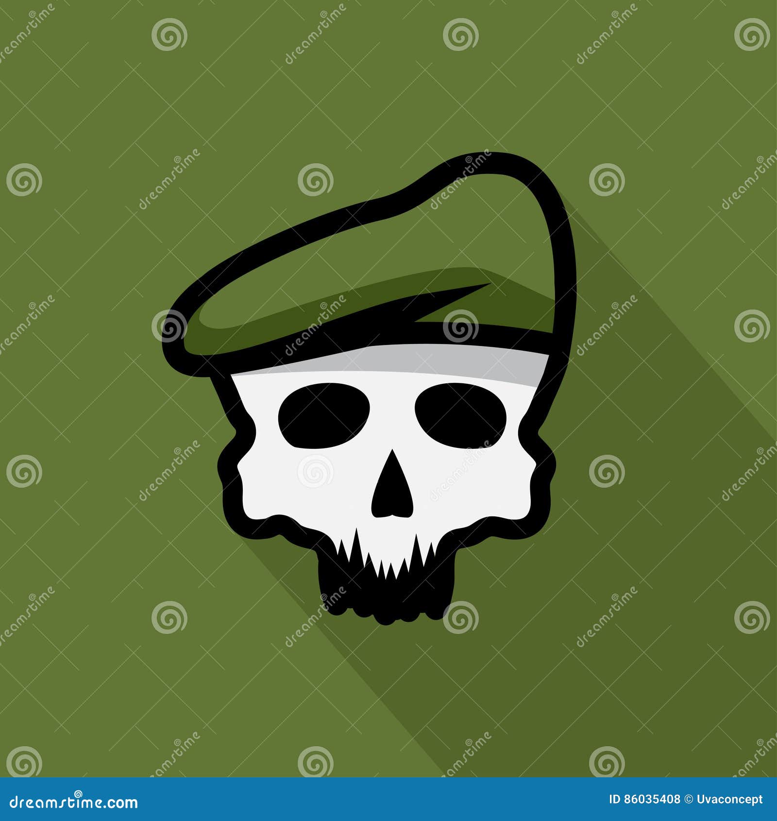 Set Of Skull Military Cartoon Icon Design Template With Various Models ...