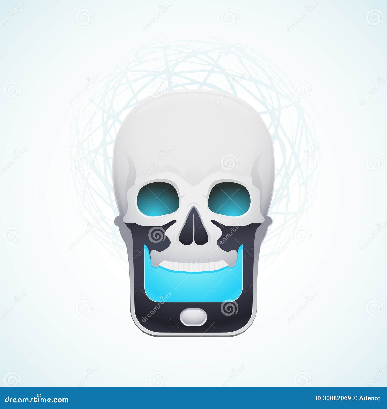 Skull mobile phone stock vector. Illustration of design - 30082069