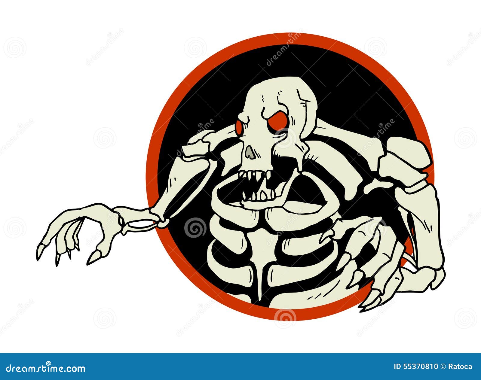 Skull Monster Circle Symbol Stock Vector - Illustration of death ...