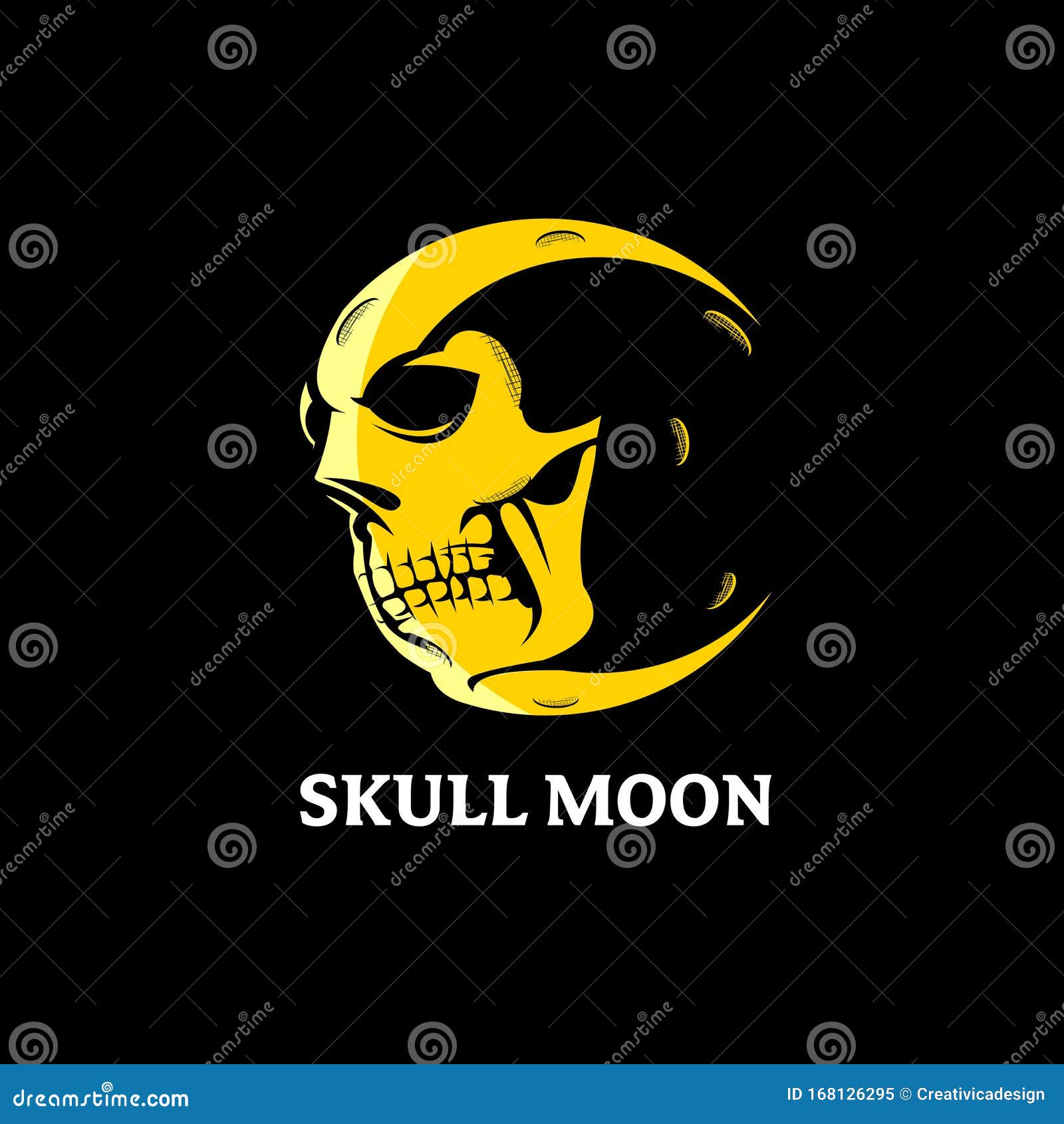Skull Moon Concept Vector Illustration Stock Vector - Illustration of ...