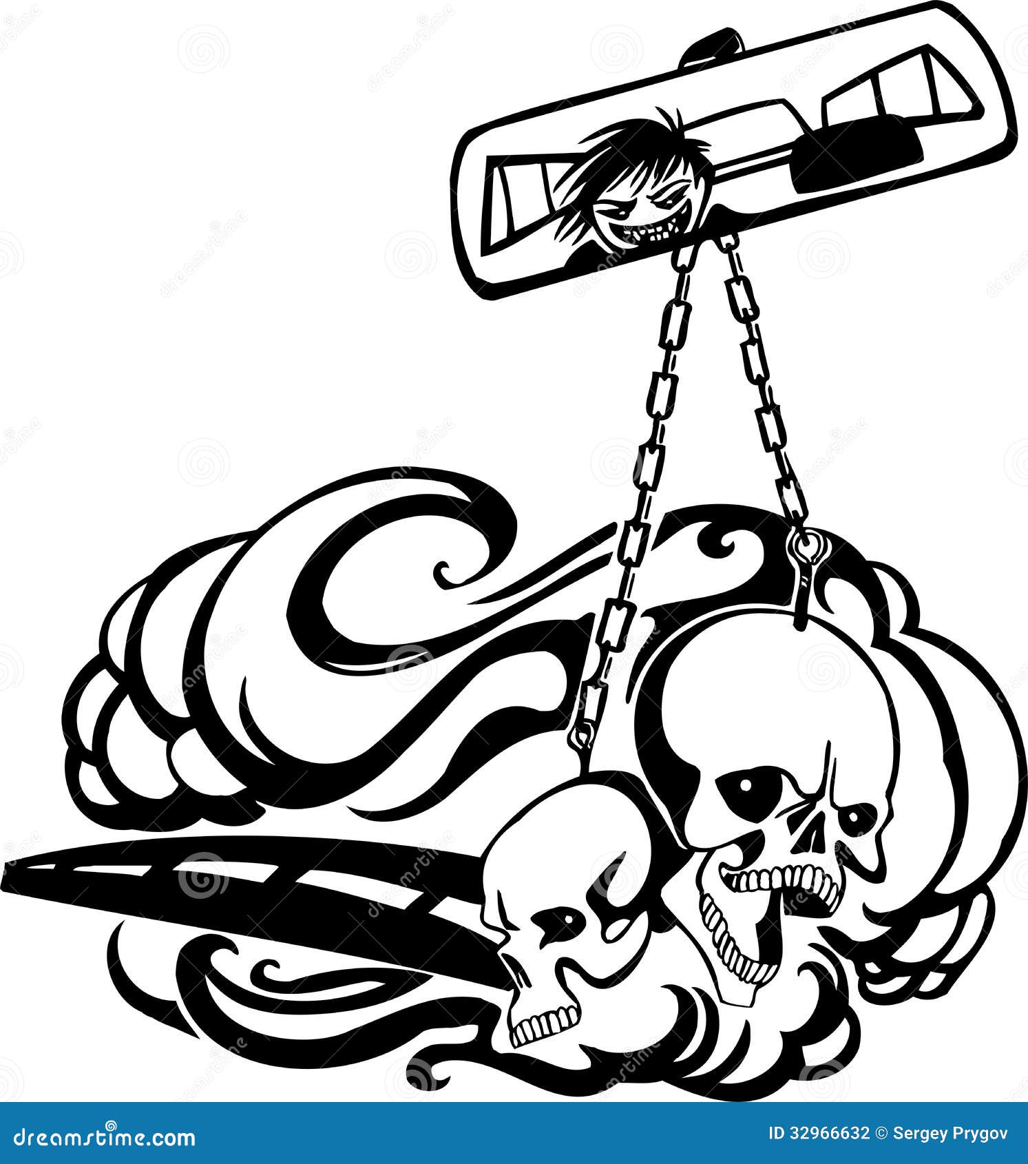 Skull and Motor. Vector Illustration. Stock Vector - Illustration of ...