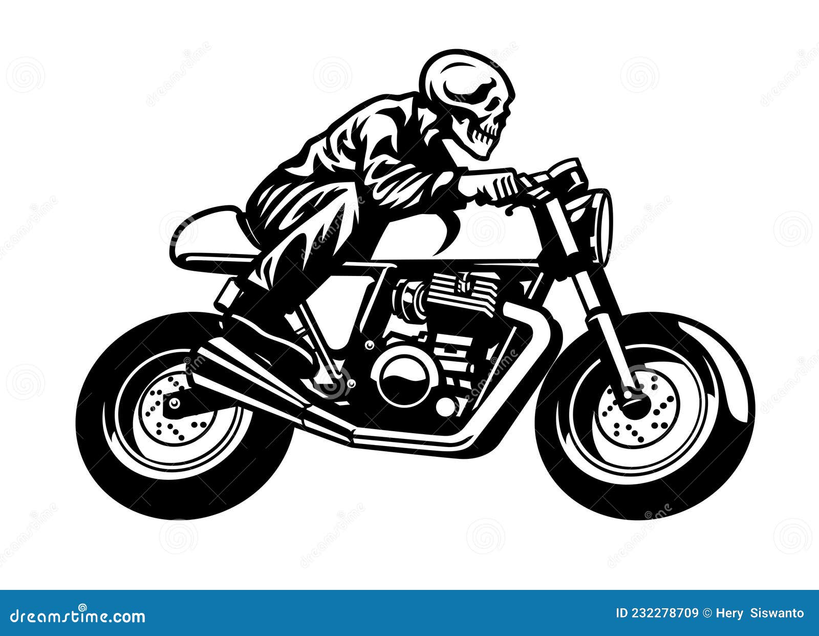 Skull Motorcycle rider stock vector. Illustration of fast - 232278709