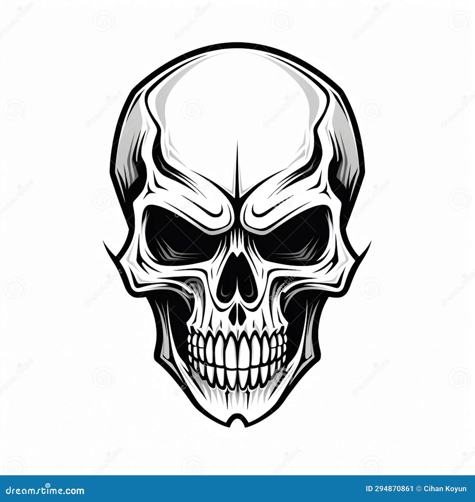 Skull with Music Notes stock illustration. Illustration of gold - 294870861