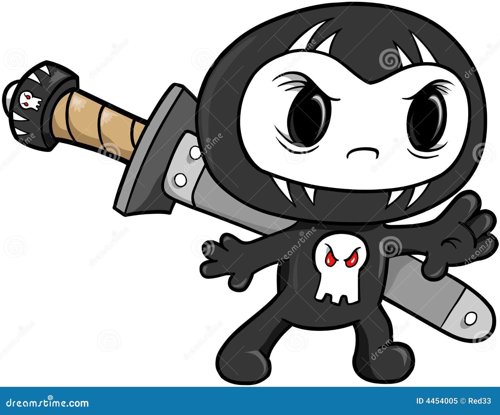 Skull Ninja Vector stock vector. Illustration of warrior - 4454005