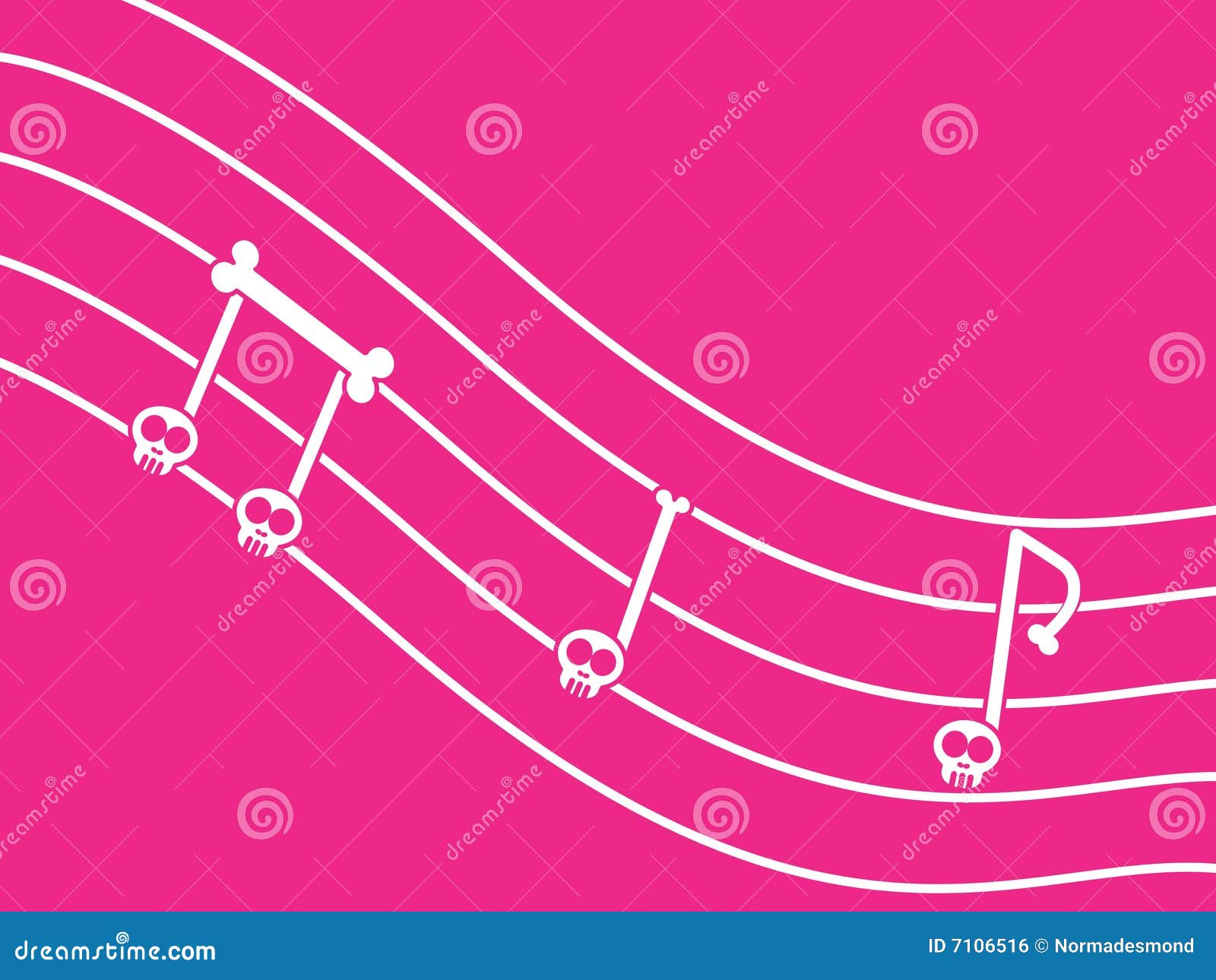 Skull note 2 stock illustration. Illustration of music - 7106516
