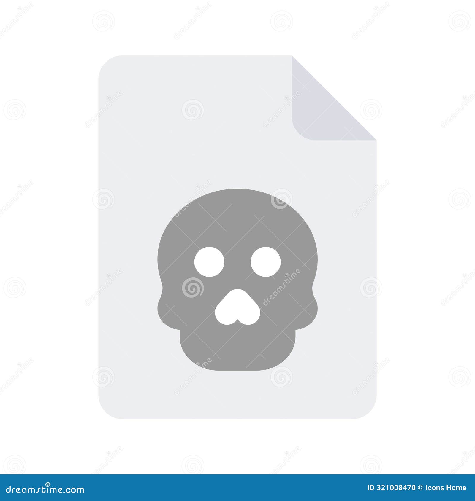 Skull on Page Denoting Unique Icon of File Hacking Stock Vector ...