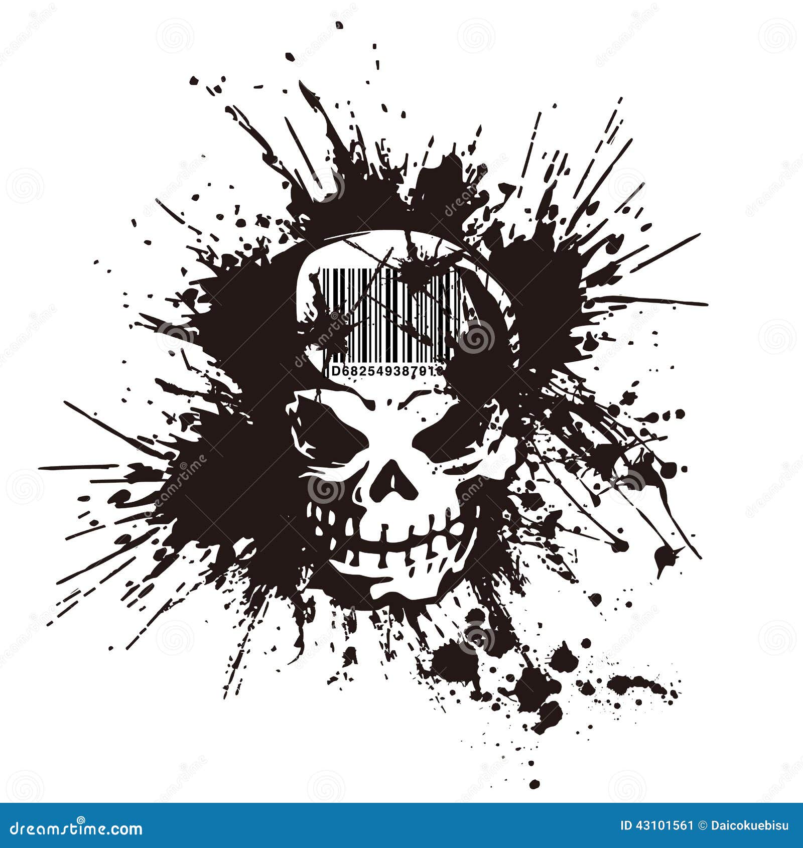 Skull Scattered Anterior View Royalty-Free Stock Photo | CartoonDealer ...