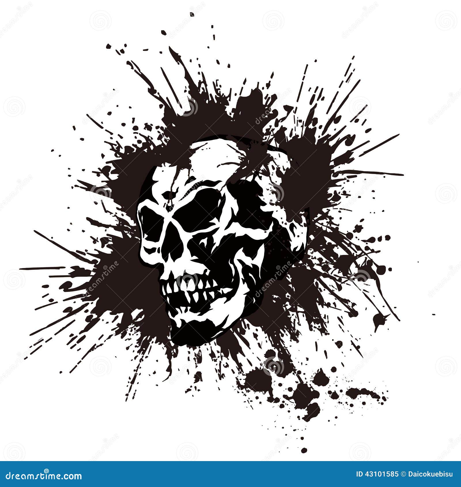 Skull Scattered Anterior View Royalty-Free Stock Photo | CartoonDealer ...