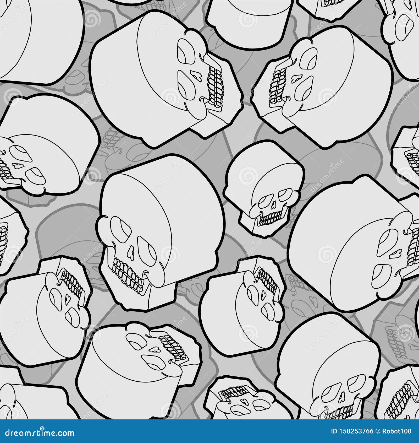 Skeleton Texture, Seamless Cartoon Vector | CartoonDealer.com #49534737