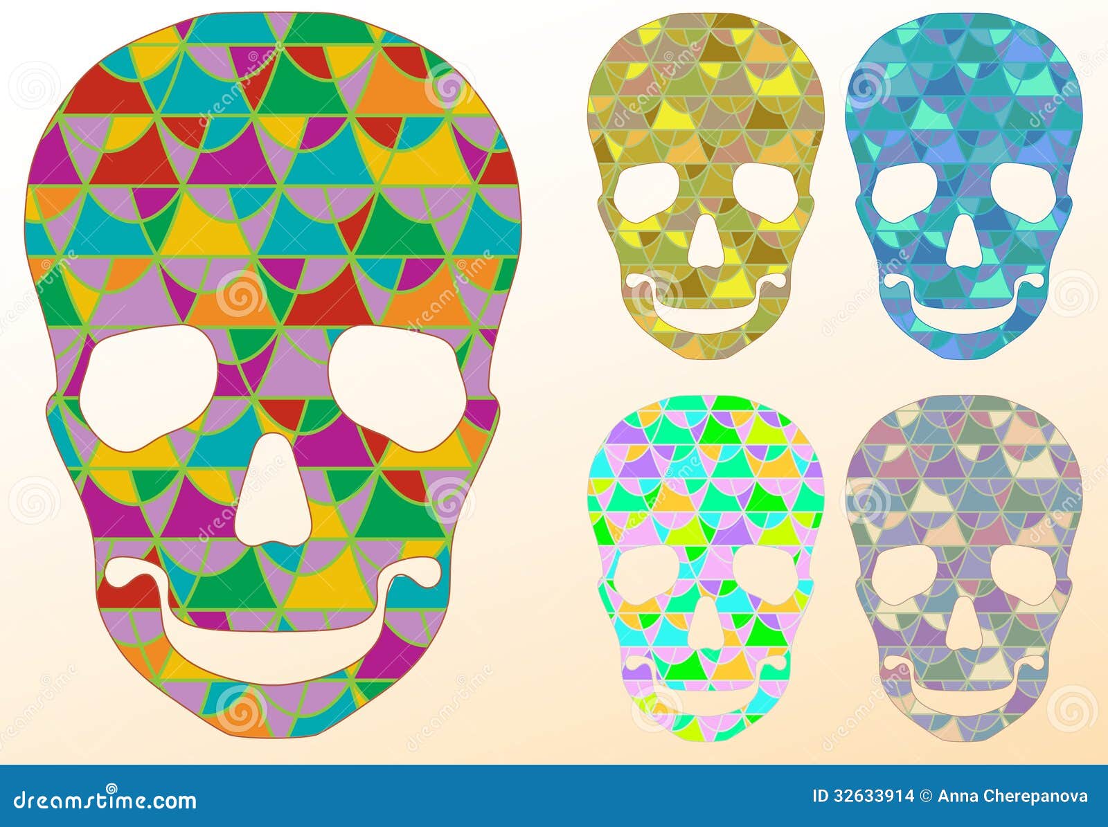 Skull With Patterns Vector Illustration | CartoonDealer.com #32633914