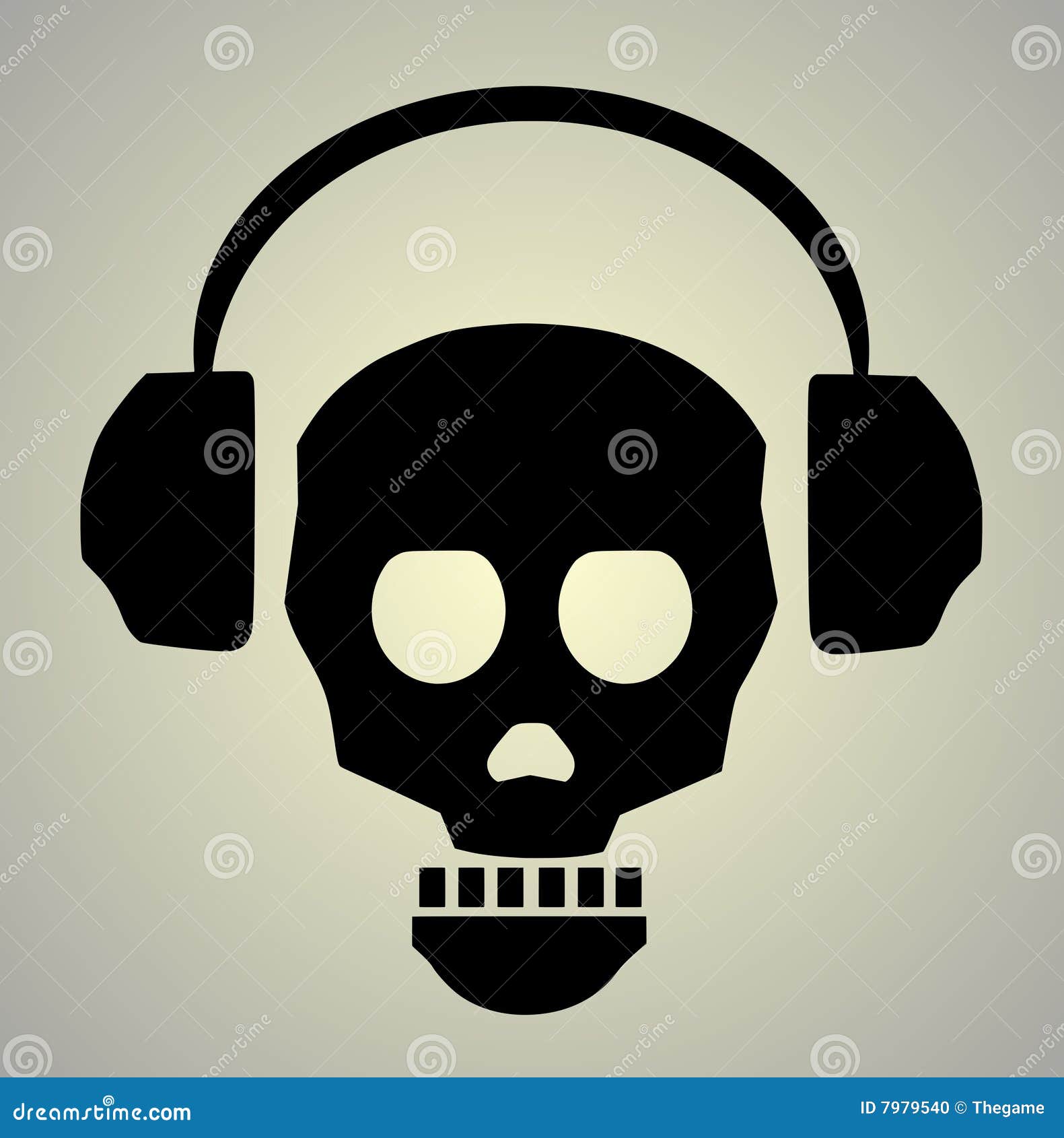 Skull with phones stock illustration. Illustration of evil - 7979540