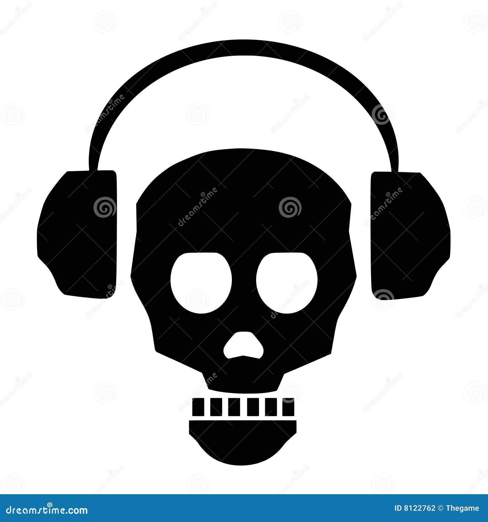 Skull with Phones stock illustration. Illustration of grafic - 8122762