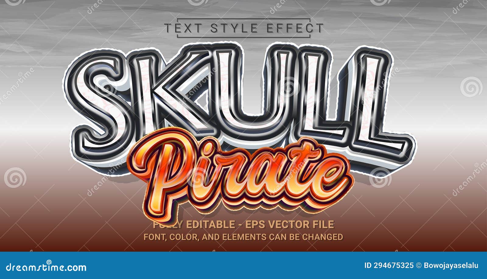 Skull Pirate Text Style Effect. Editable Graphic Text Template Stock ... Skull Pirate Text Style Effect. Editable Graphic Text Template Stock ...