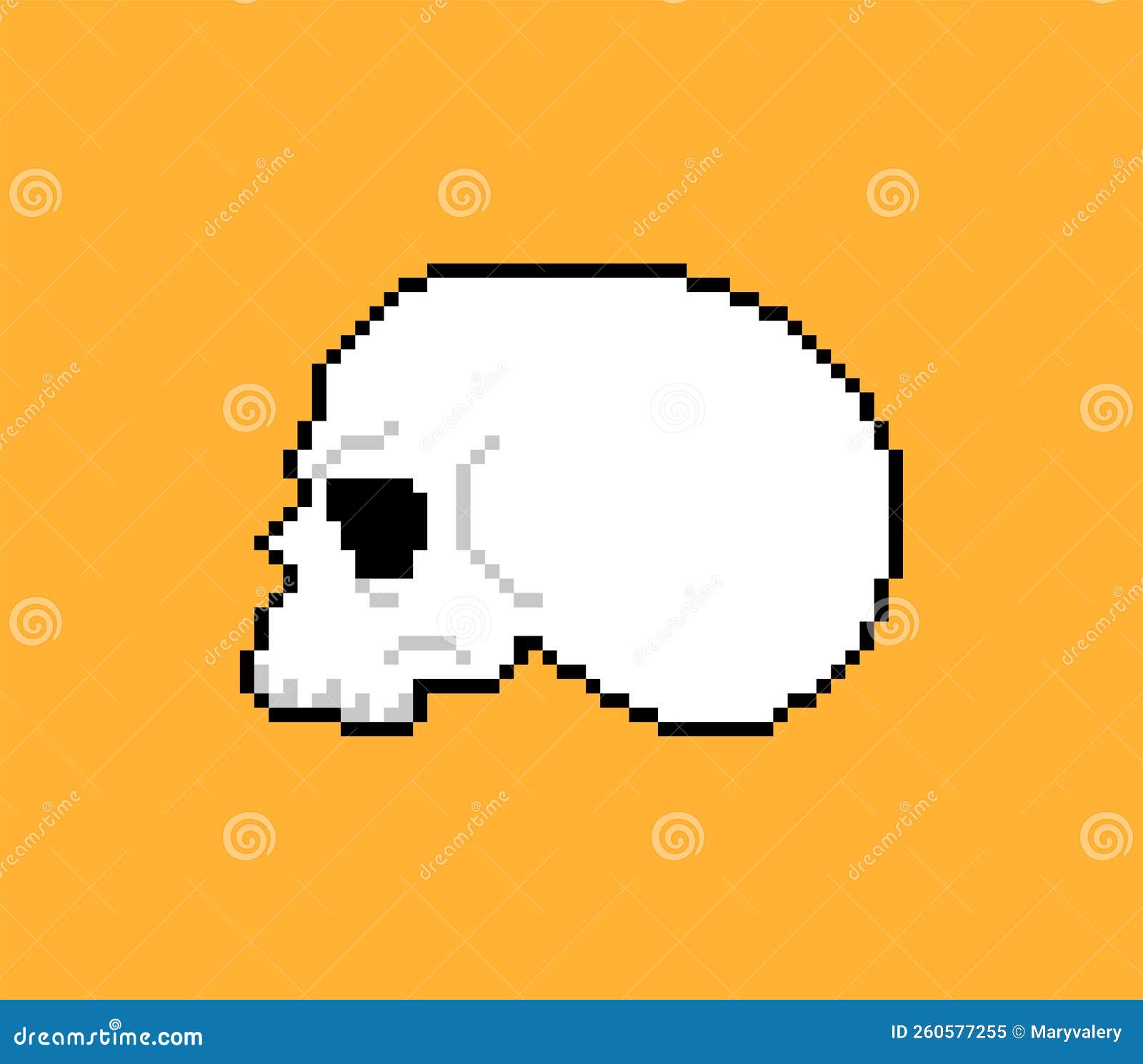 Skull Pixel Art 8 Bit Cranium. Pixelige Vektorgrafik Vektor Abbildung ...