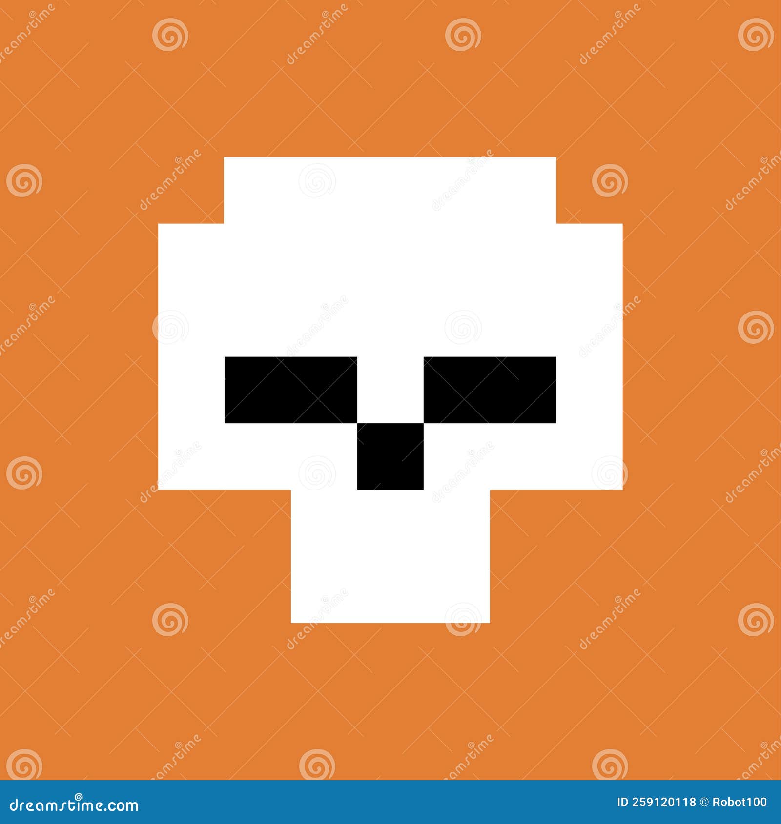 Skull Pixel Art. 8 Bit Skeleton Head Stock Vector - Illustration of ...