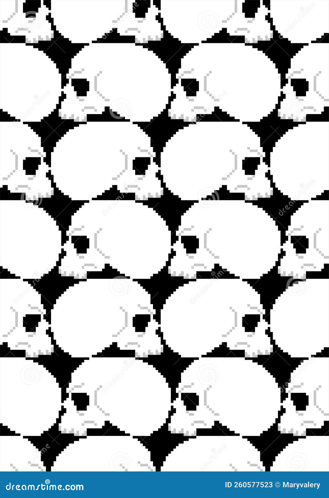 Skull Pixel Art Pattern Seamless. 8 Bit Cranium Background Stock Vector ...