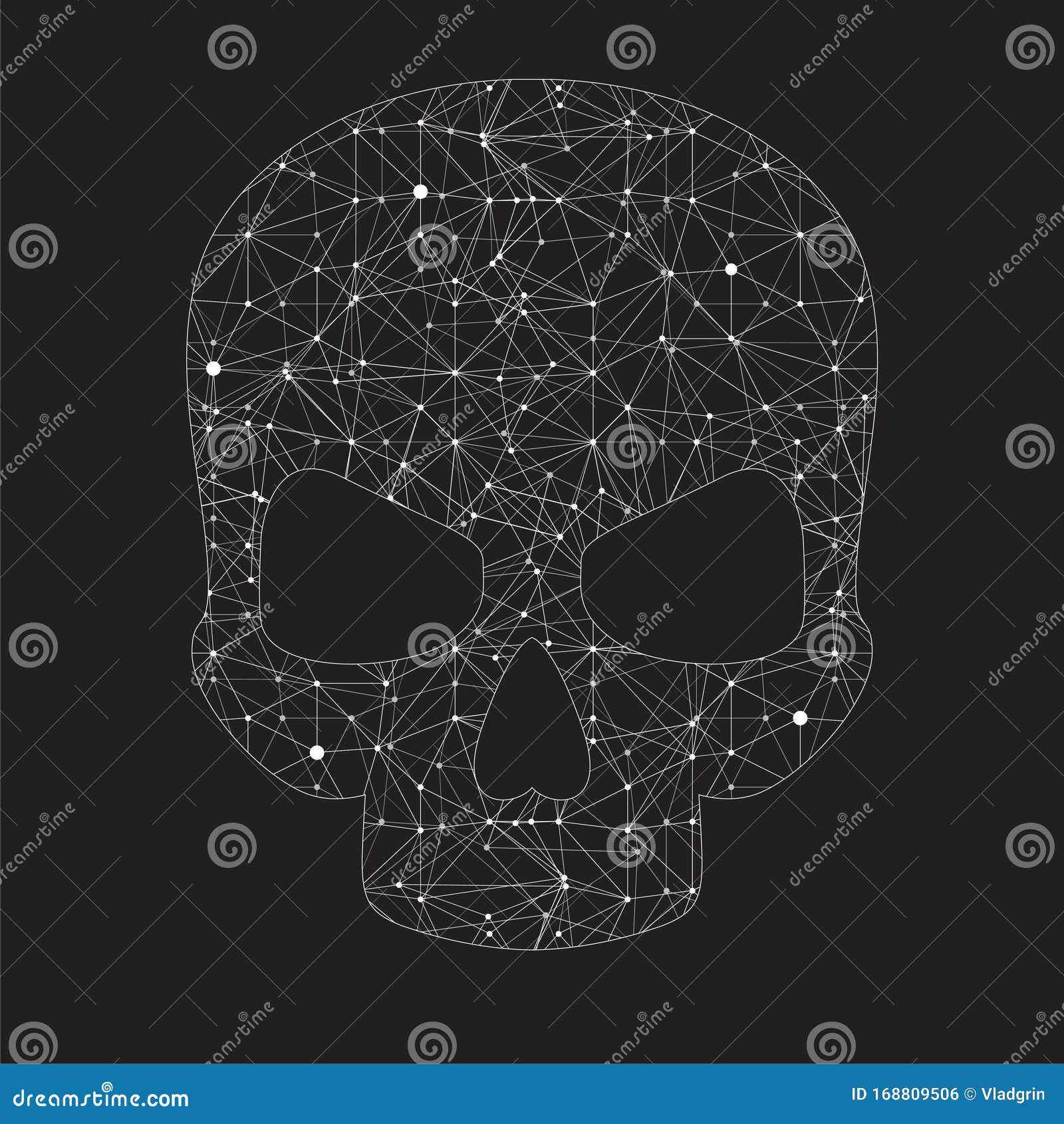 Skull with polygon stock vector. Illustration of human - 168809506